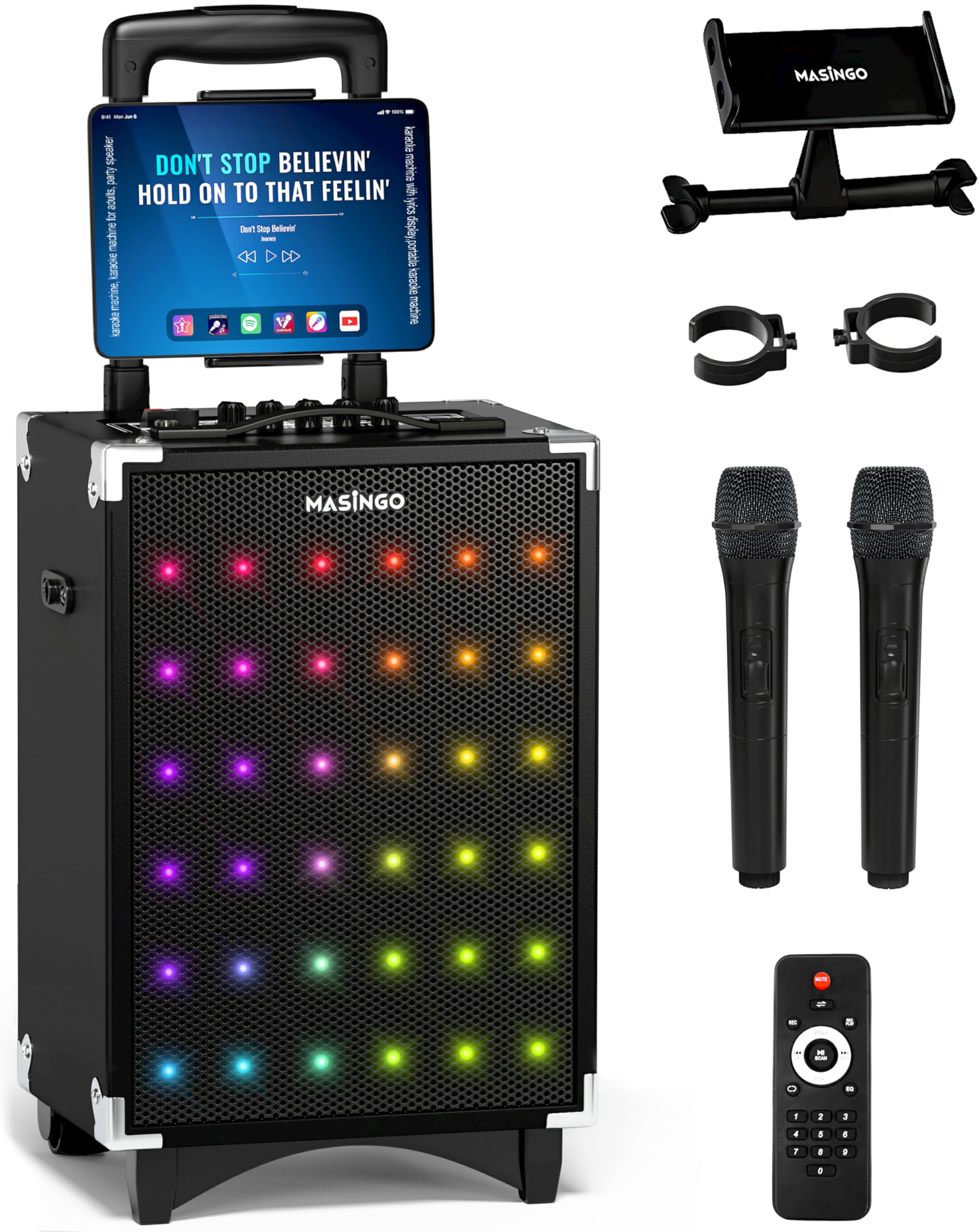 Amazon.com: MASINGO Karaoke Machine for Adults and Kids, 40W Speaker ...
