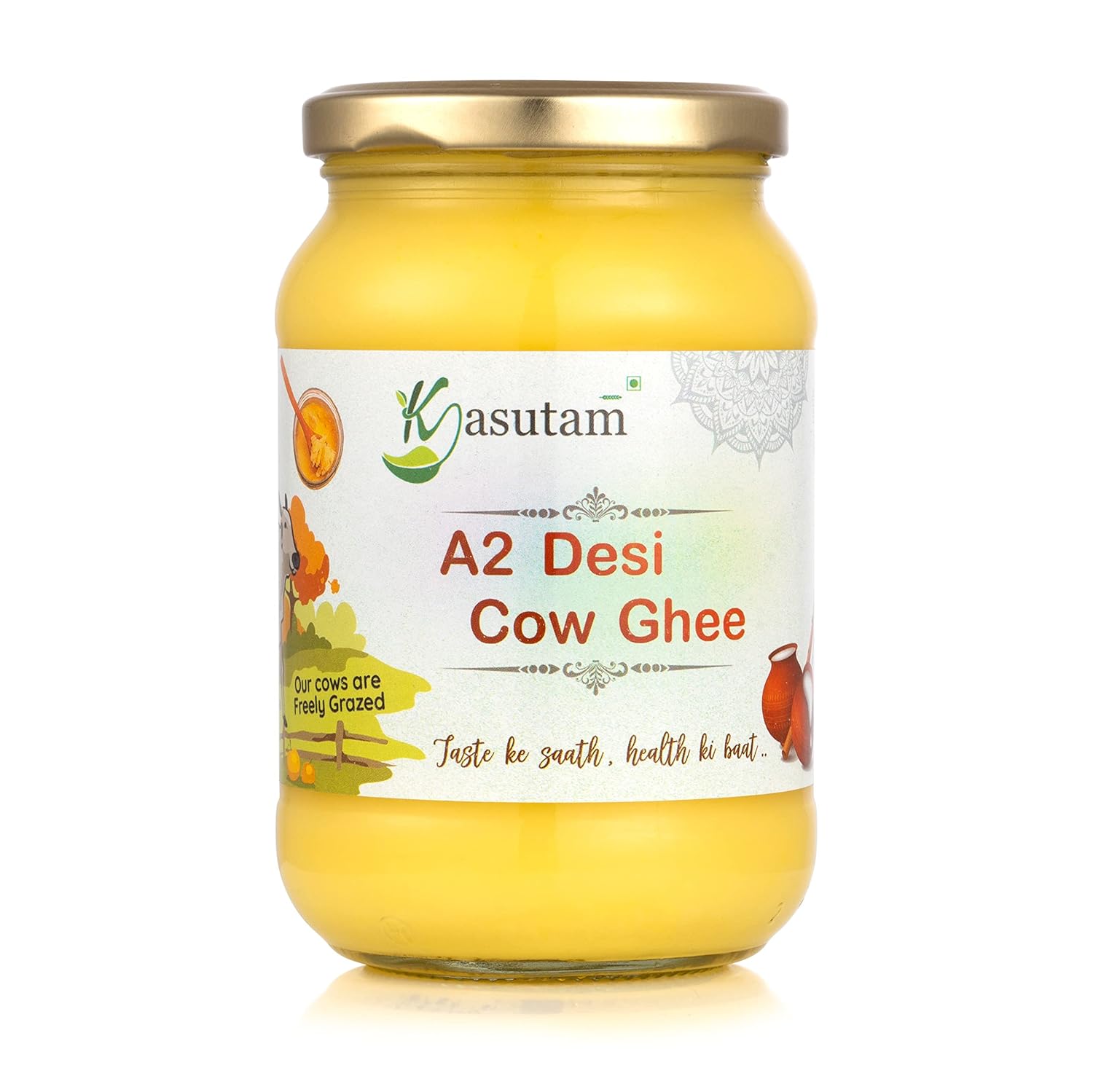 Amazon.com : Kasutam A2 Desi Cow Bilona Ghee 500ml : Grocery & Gourmet Food