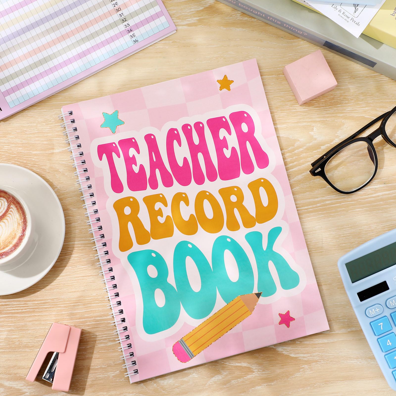 Snapklik.com : Fuyoooo Teacher Record Book Teacher Grade Book Spiral Bound Record Class ...