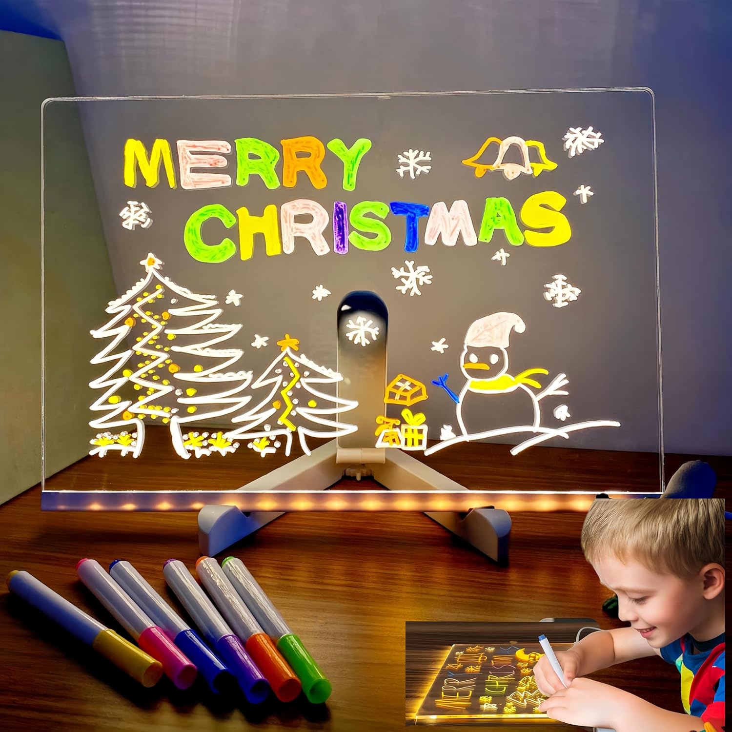 FeBohao Led Acrylic Board Light Up Drawing Board Noteboard with Colors ...