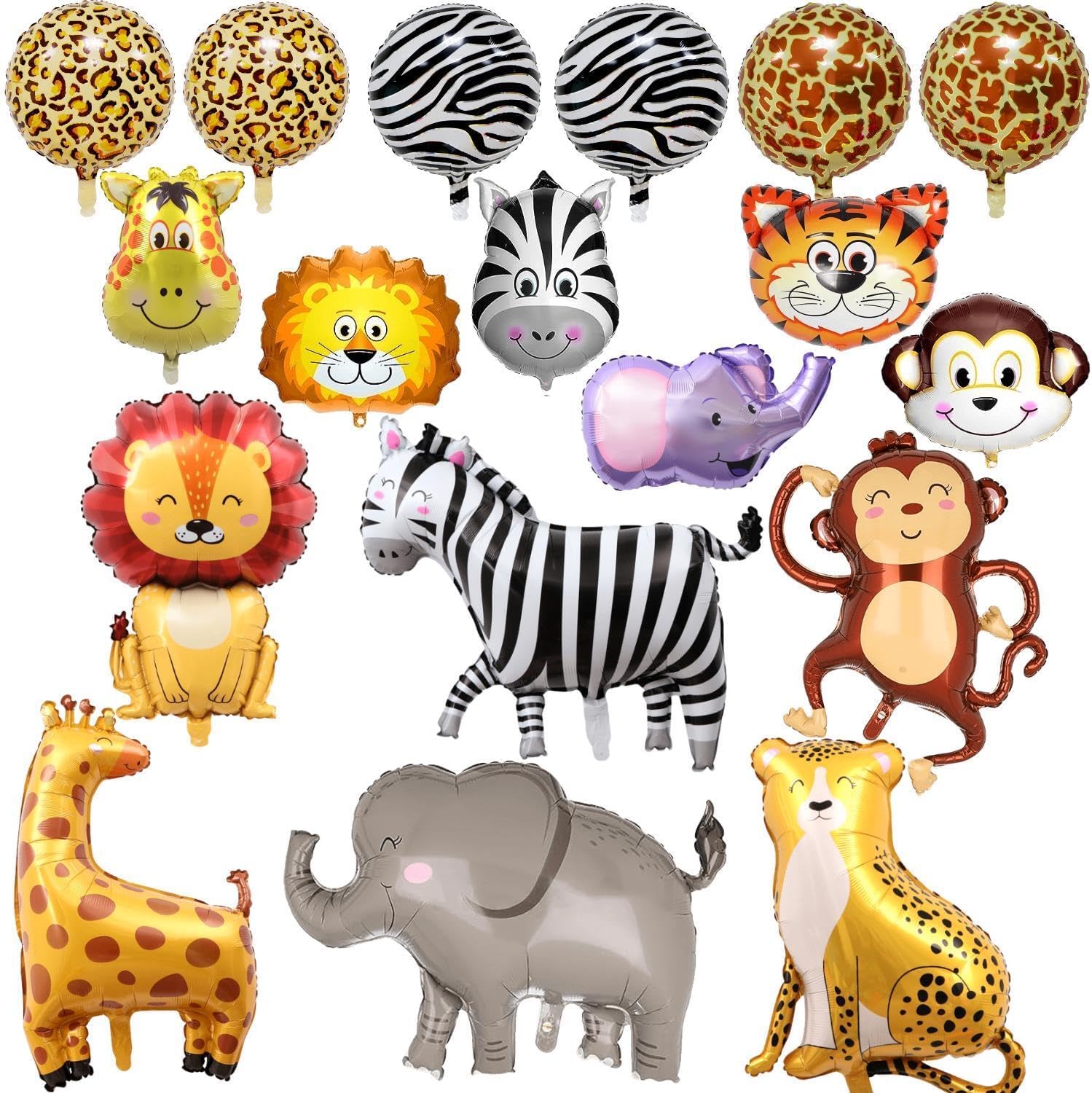 Amazon.com: JIAHAOPPX 18 Pcs Jungle Safari Animals Balloons, Safari ...