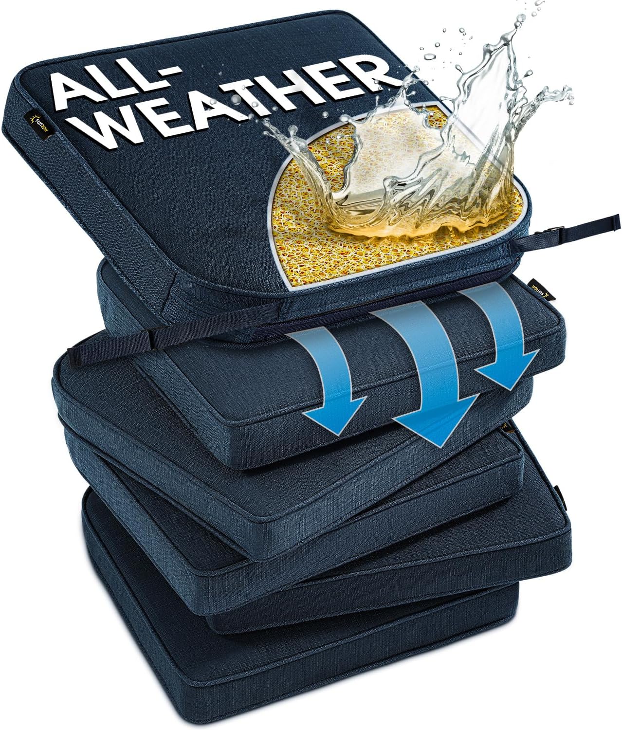 Amazon.com: SUNROX DryFast Foam Outdoor Chair Cushion with DryMesh ...