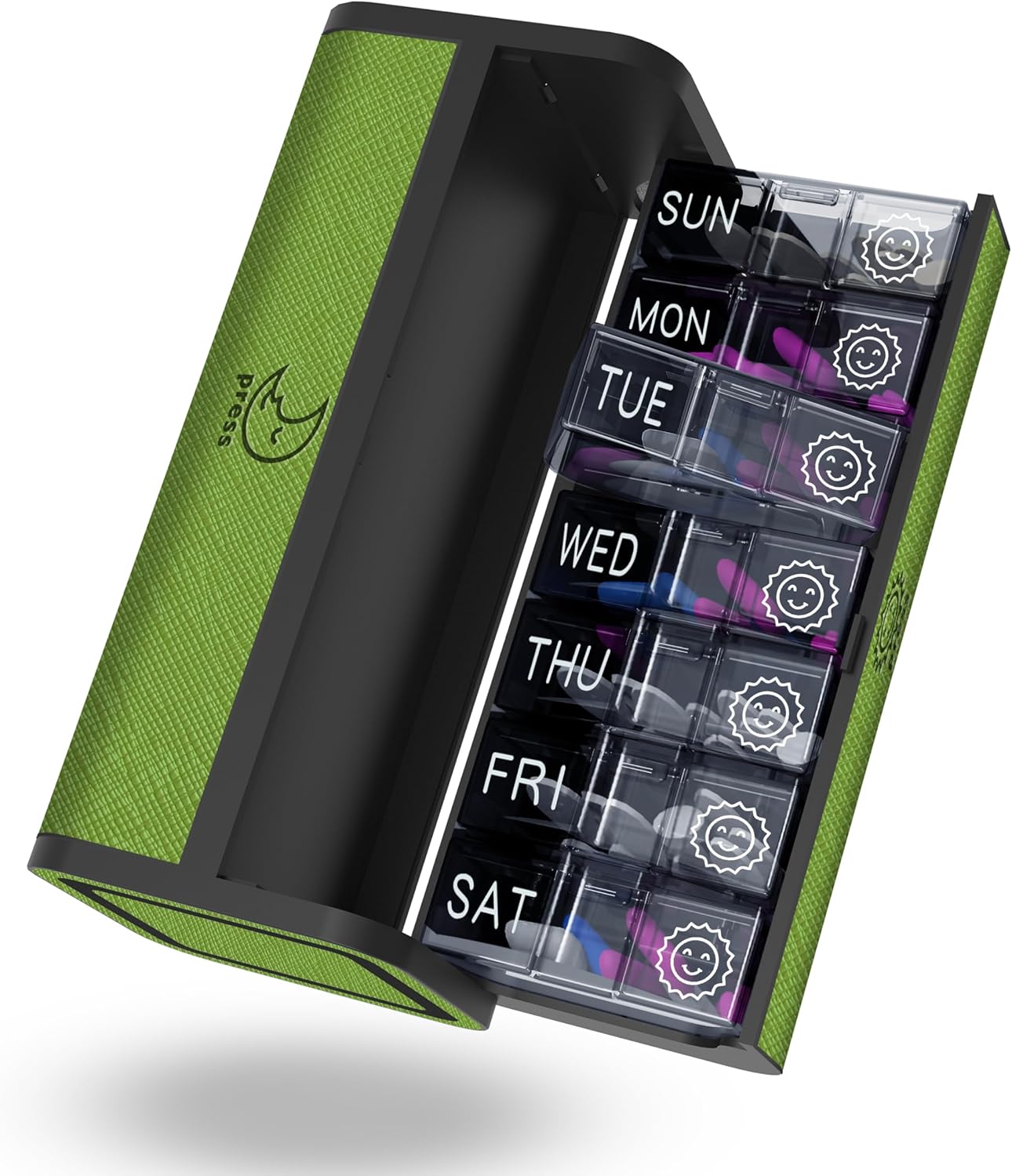 Kqimi Pill Box 7 Day, Weekly Pill Organiser 2 Times a Day,Travel Tablet ...