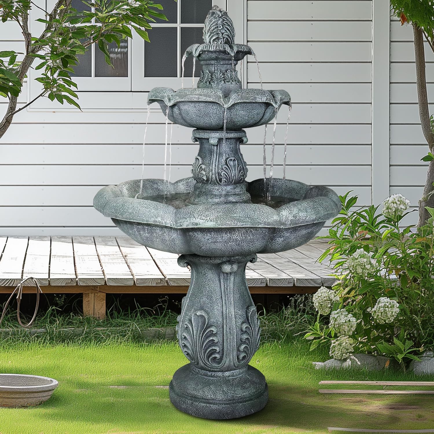 Amazon.com: ourrco 48" H Elegant Water Fountain Outdoor Garden ...