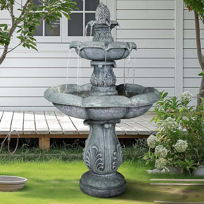 Amazon.com: ourrco 48" H Elegant Water Fountain Outdoor Garden ...