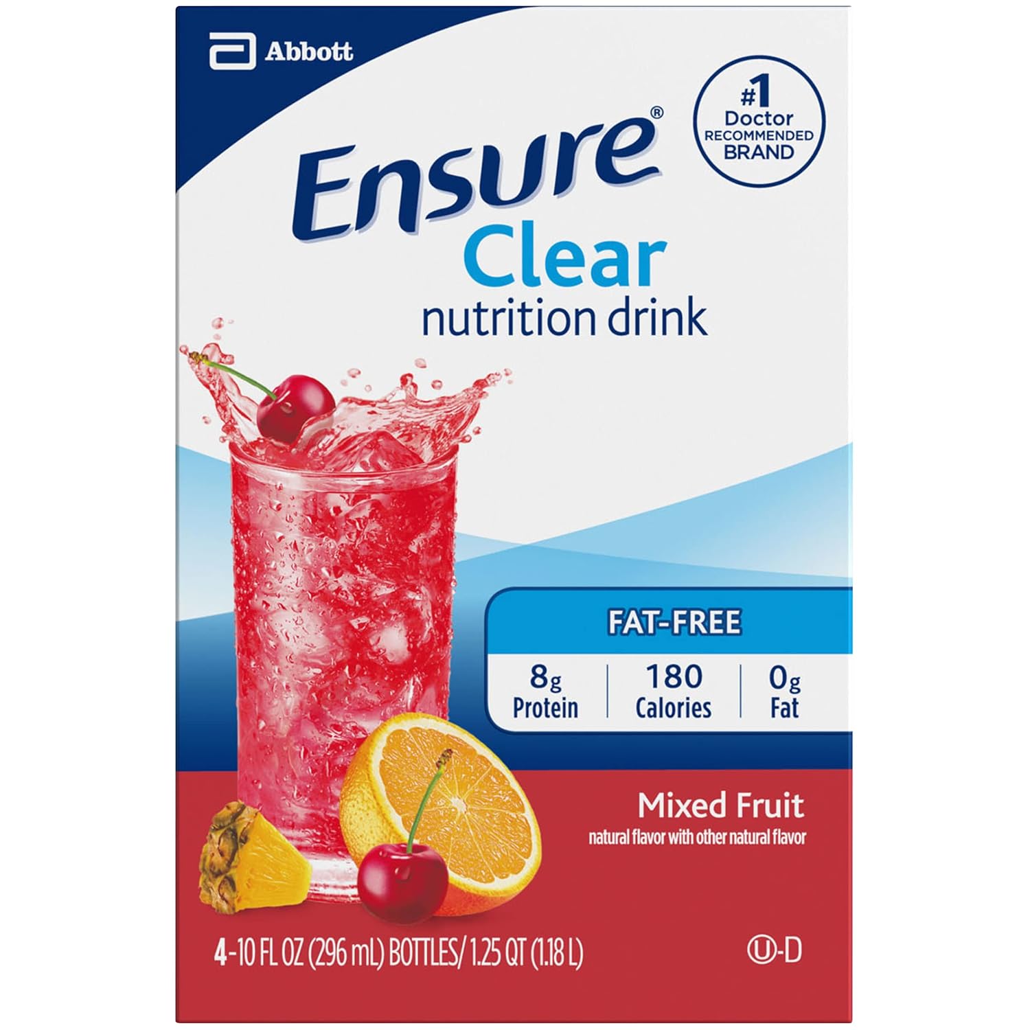 Amazon.com: Ensure Clear Nutrition Drink Mixed Fruit 10fl ozx4 CT, pack ...