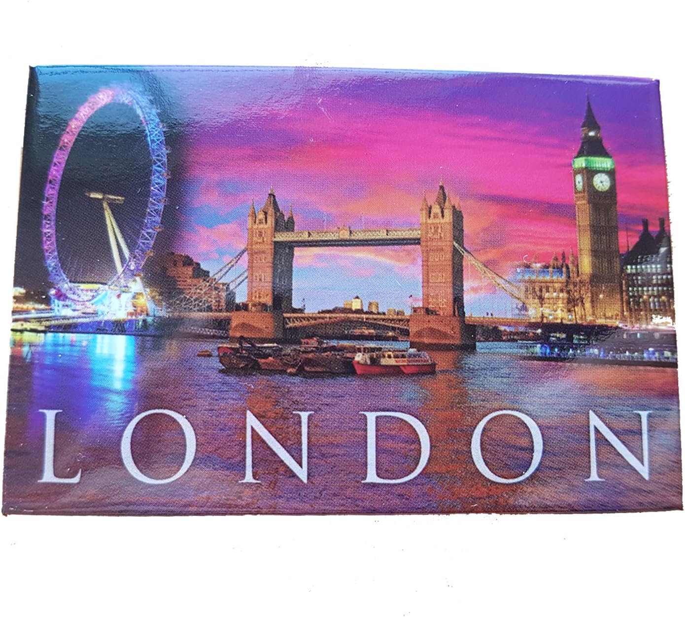 London Souvenir Fridge Magnet Landmarks Skyline St Pauls Tower Bridge ...