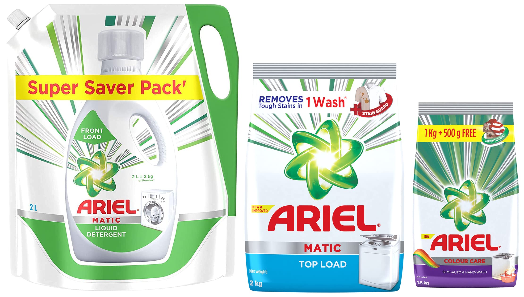 Buy Ariel Matic Liquid Detergent Front Load Refill Pouch, 2 Litre ...