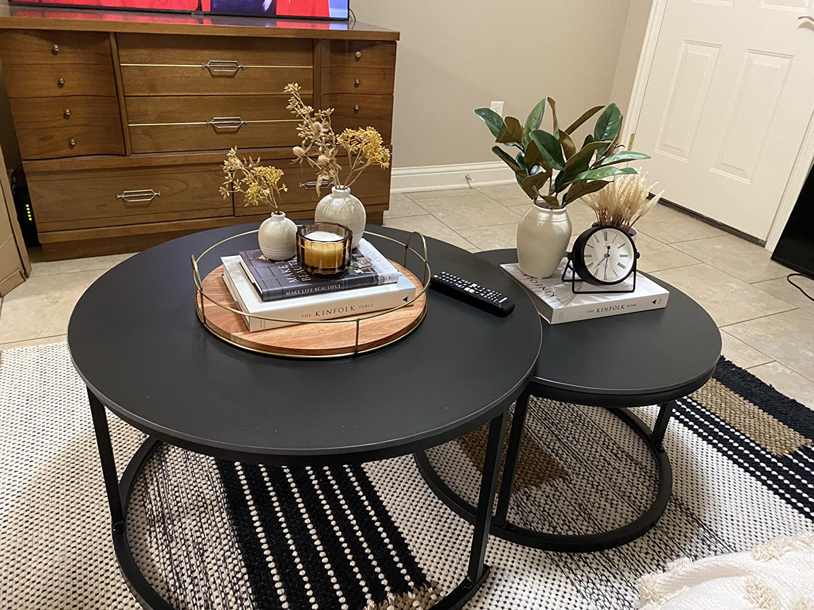 $10/mo - Finance Marble Coffee Table, Mini Round Coffee Table Small ...