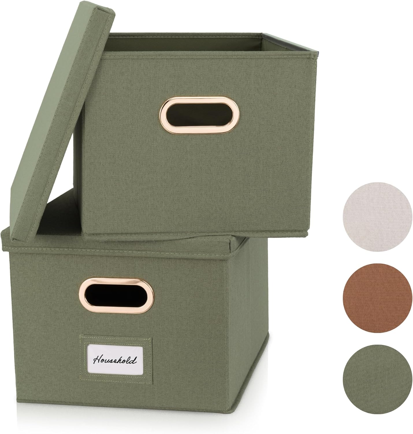 Amazon.com: ZICOTO Decorative File Organizer Box Set of 2 - Collapsible ...