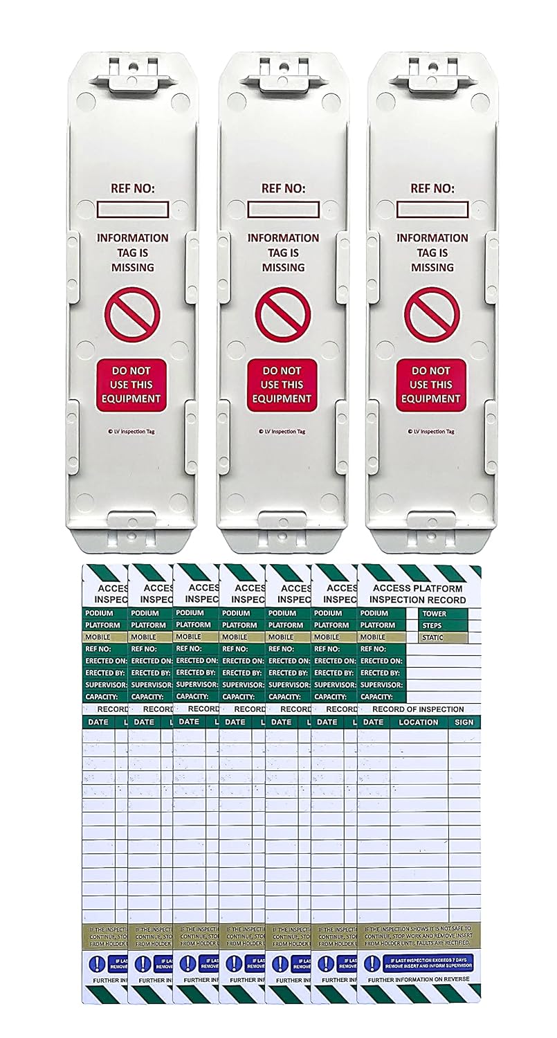LIVELIFEBETTER® Access Platform Inspection Tags - 3 Holders and 6 ...