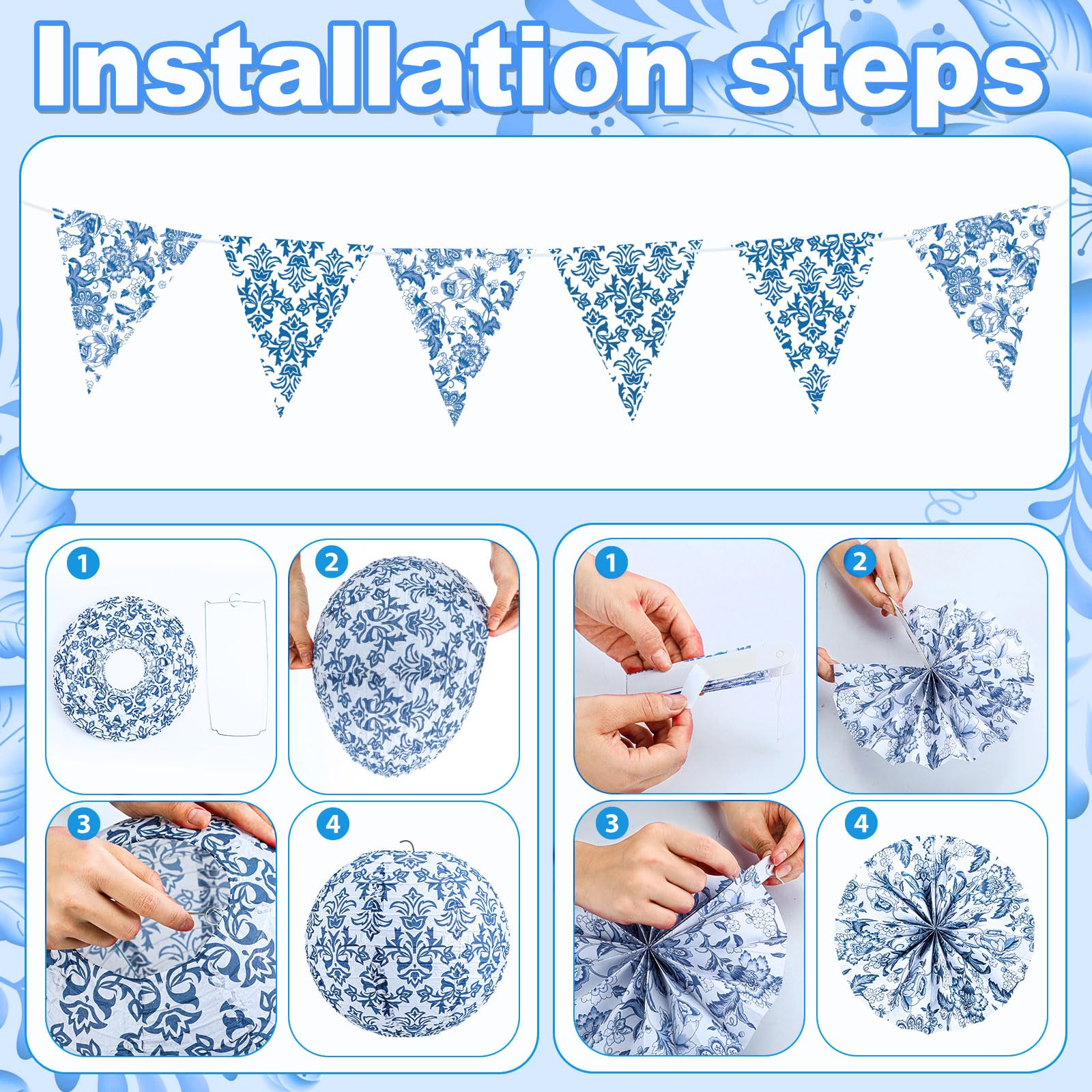 Snapklik.com : 19 Pcs Chinoiserie Themed Party Decorations 10 Paper ...