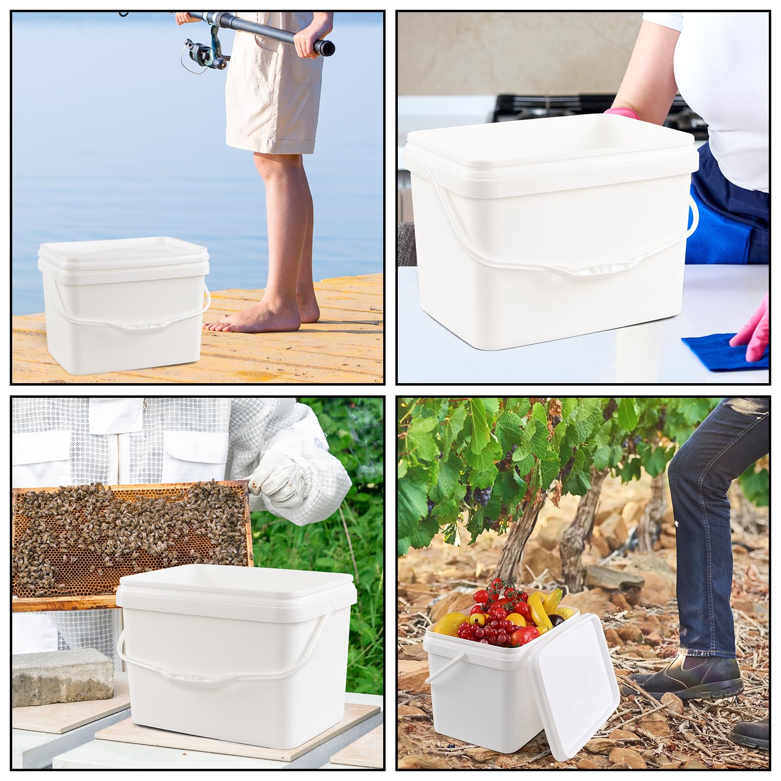4-4-4 All Purpose Fertilizer Teyyvn 4 Gallon Plastic Buckets With Lids ...