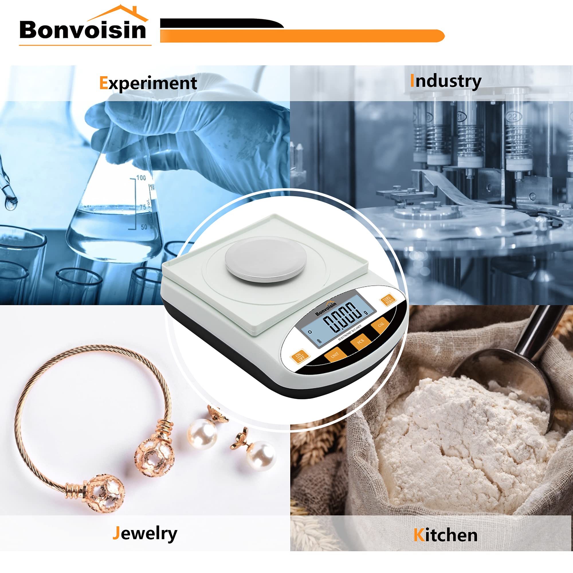Bonvoisin Lab Analytical Balance 300gx0.001g High Precision Lab Scale ...
