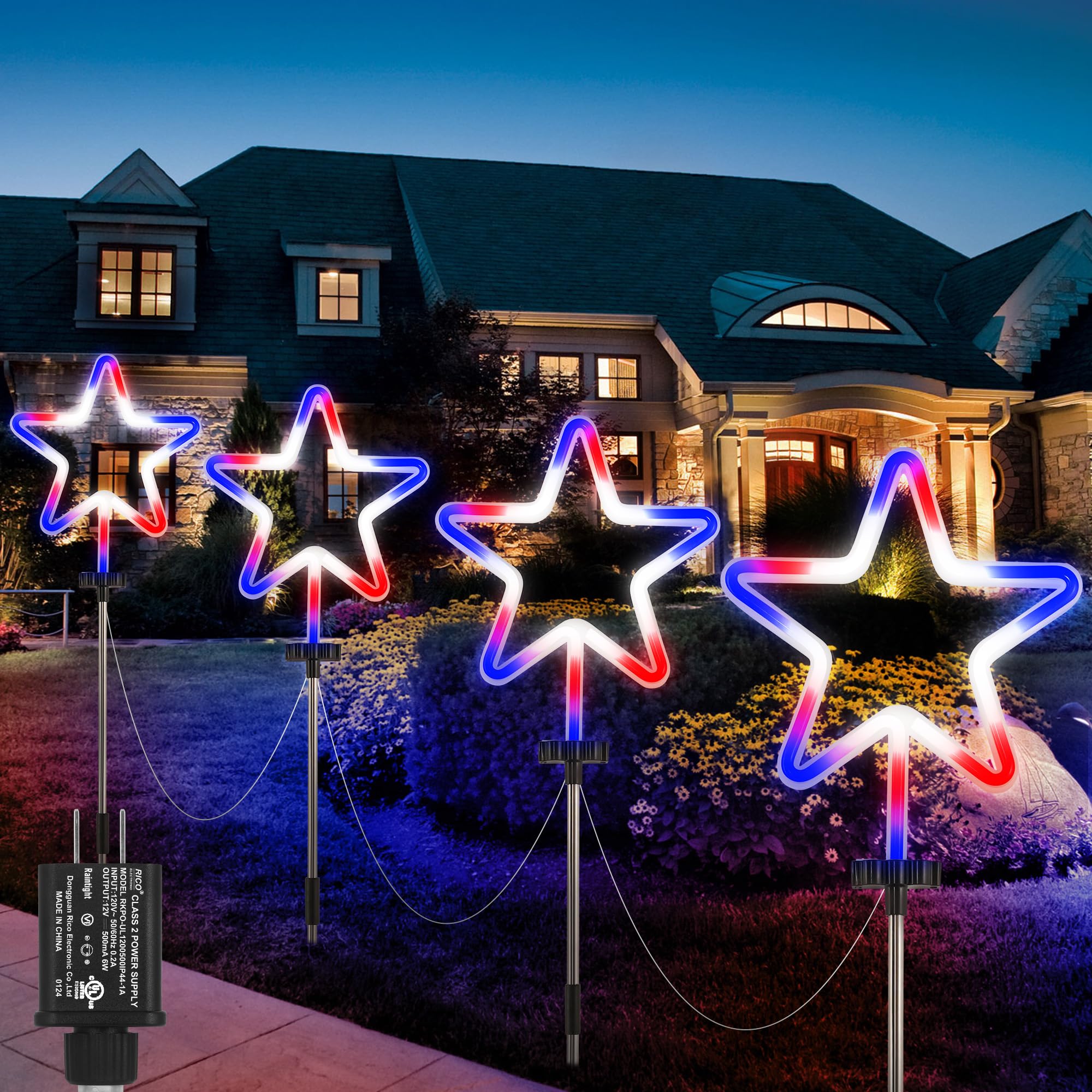 Patriotic String Lights 4th Of July Decorations, Smart Color Changing