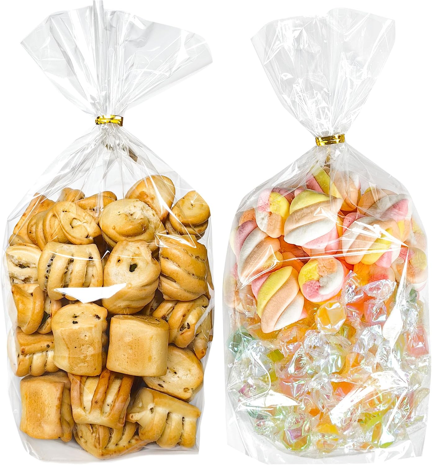 Amazon.com: 6 x 9 Bottom Gusset Gift Bags, 100Pcs Clear Cellophane Gift ...