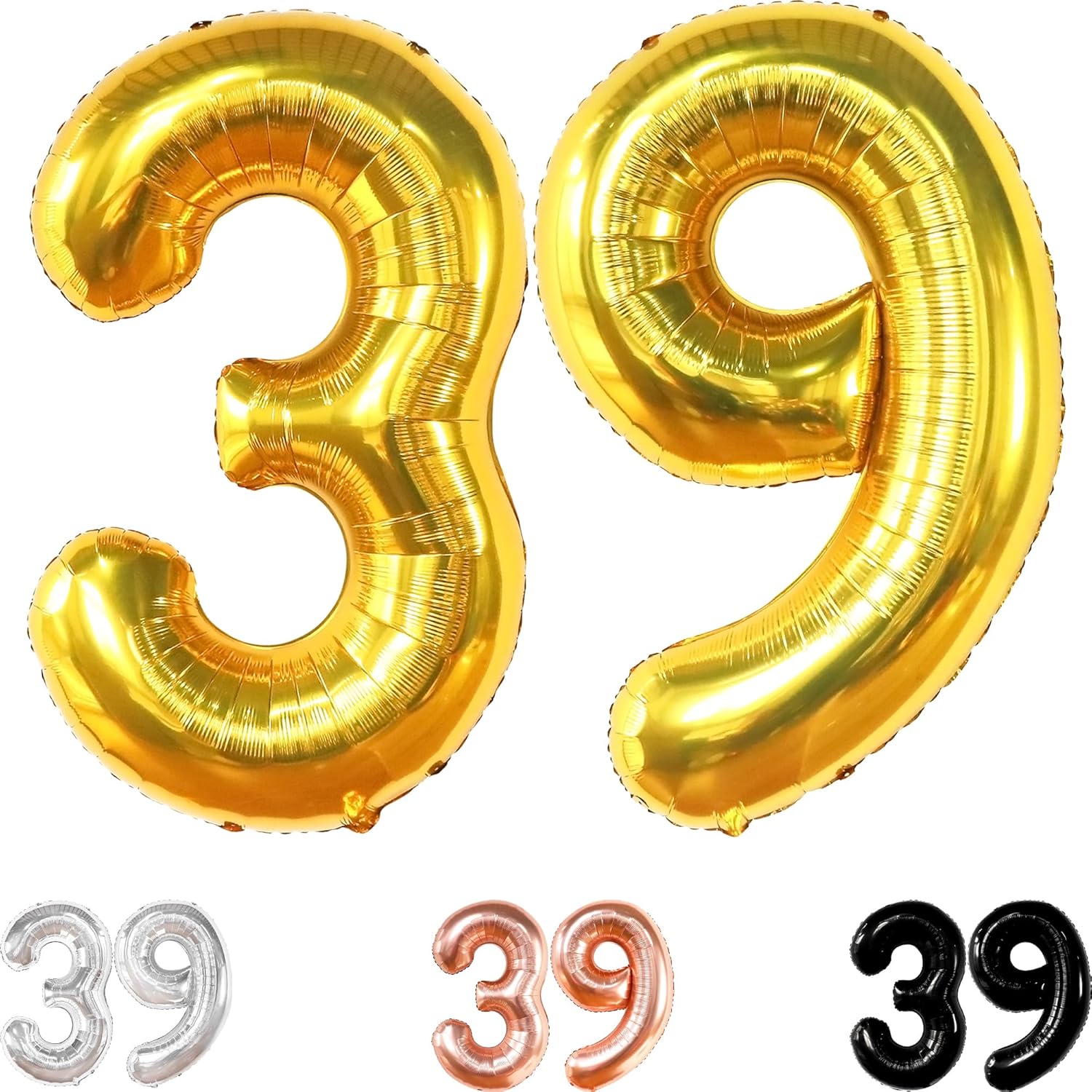 Amazon.com: KatchOn, Gold 39 Balloons Numbers - Giant, 40 Inch | 39 ...