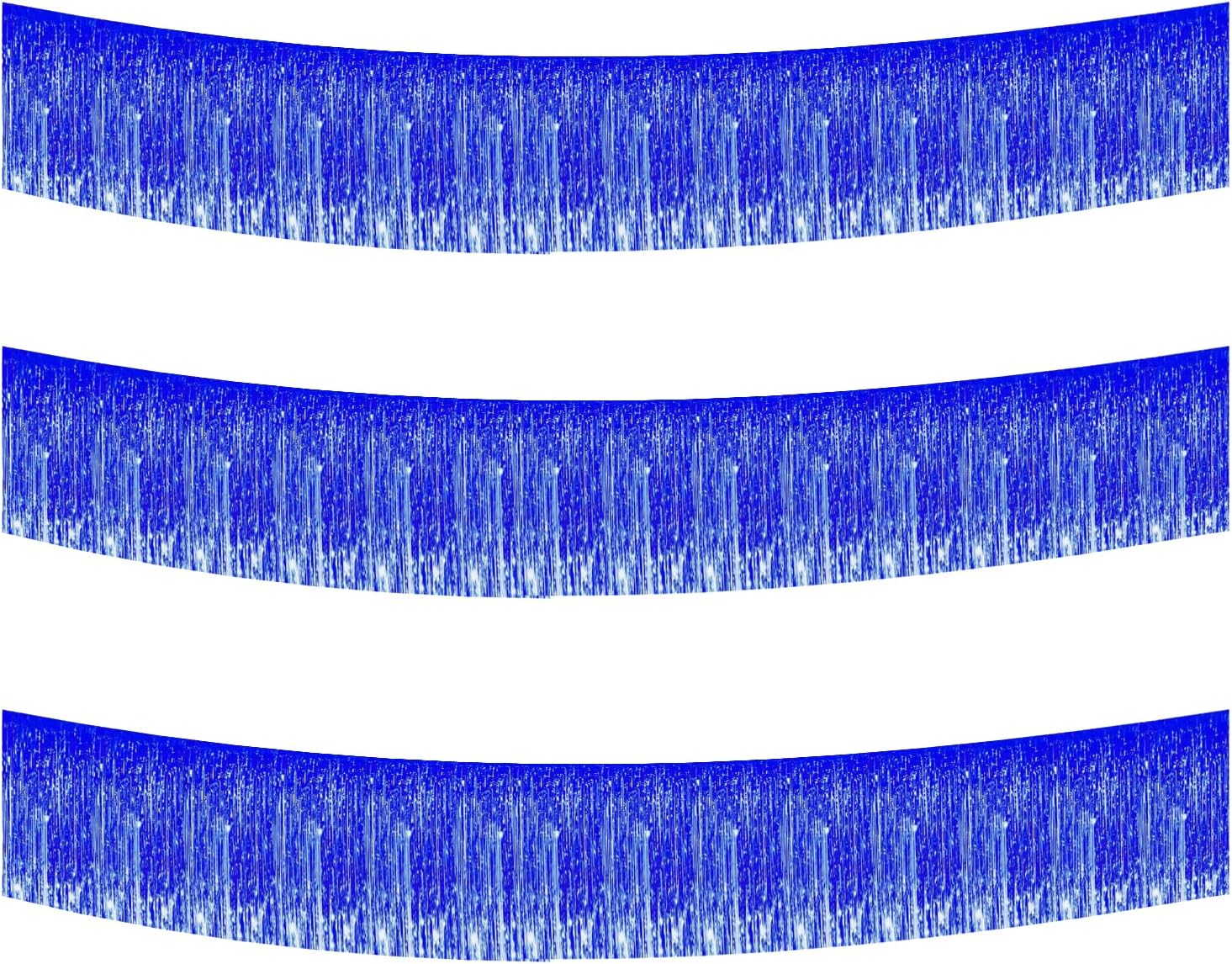 Amazon.com: 3Pcs 10 Feet Foil Fringe Garland-Blue Metallic Hanging ...