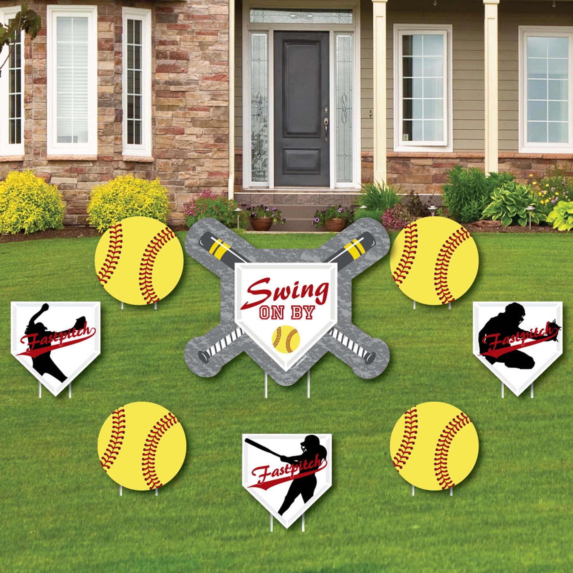Amazon.com : DoubleFill 10 Pcs Football Yard Sign with Stakes Sports ...