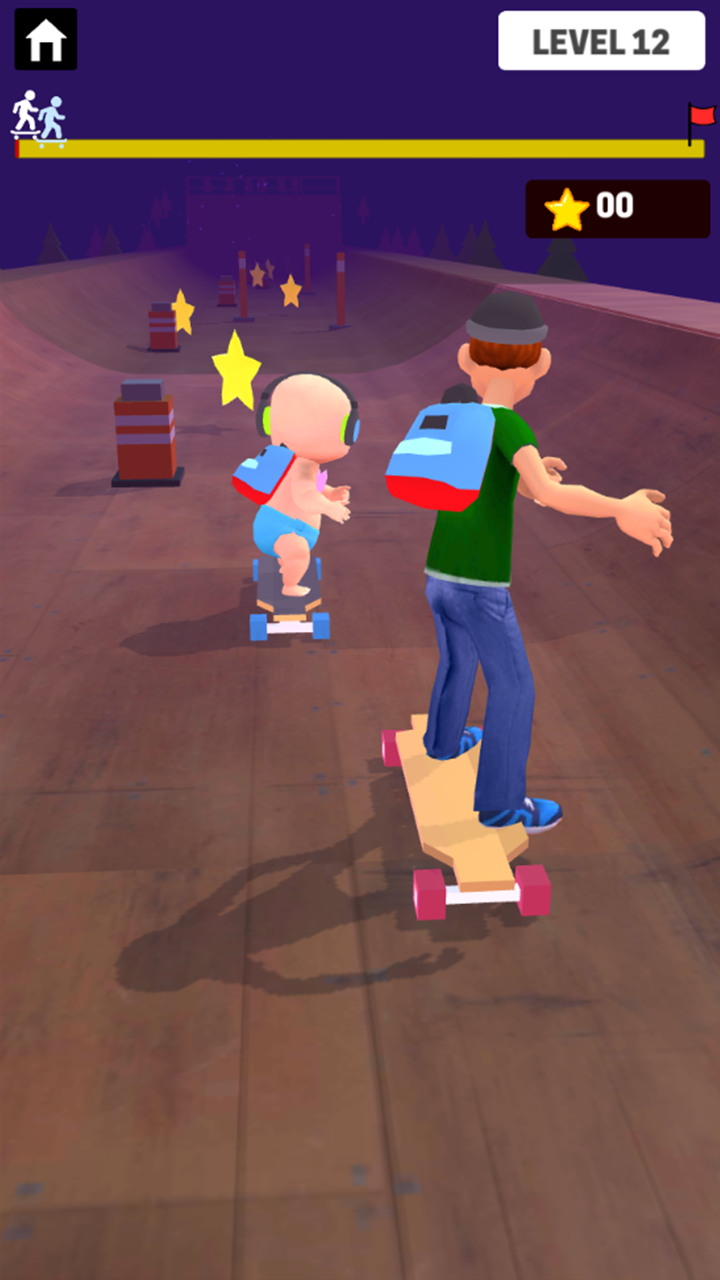Baby and Daddy Runs Skater Board Crasher 3D - App on Amazon Appstore