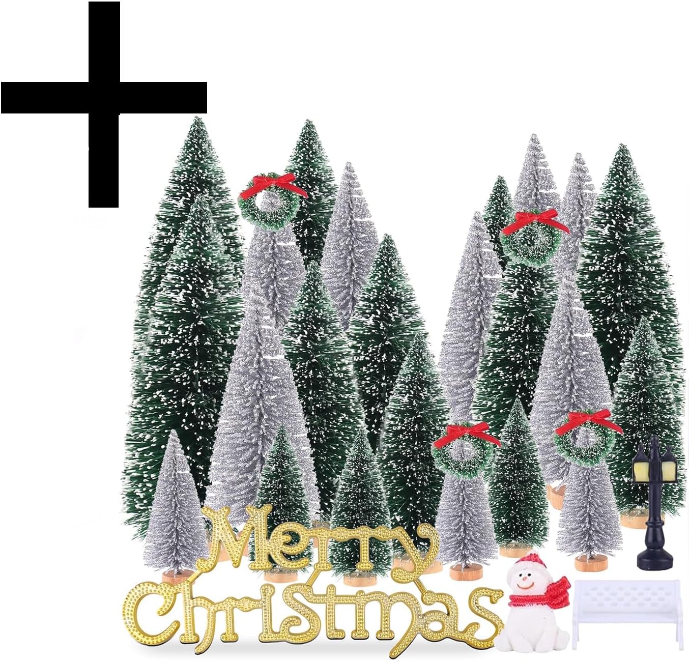 Amazon.com: Mini Christmas Trees 4Pcs and Miniature Christmas Pine Tree ...