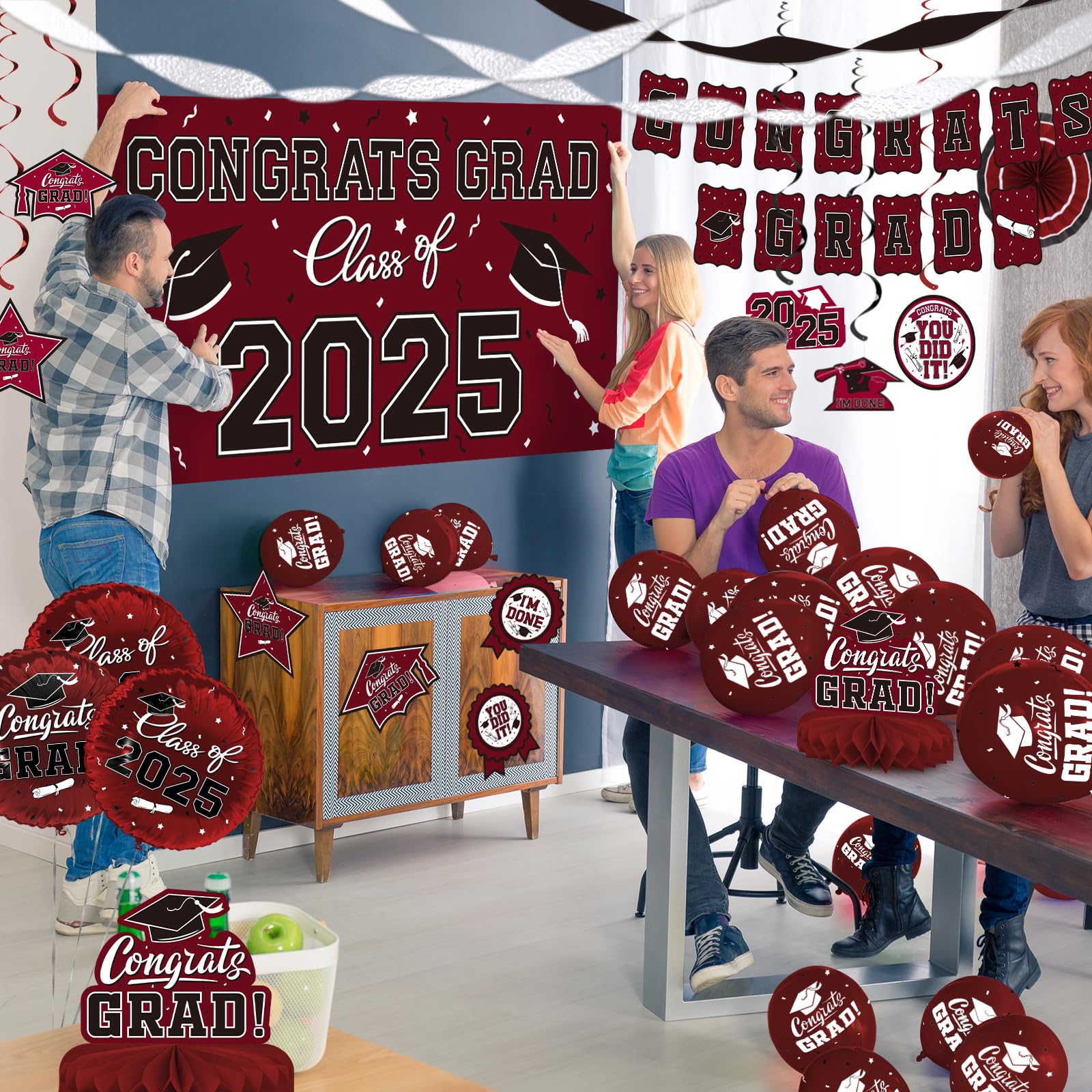 Burgundy And White Graduation Decorations Burgundy Graduation