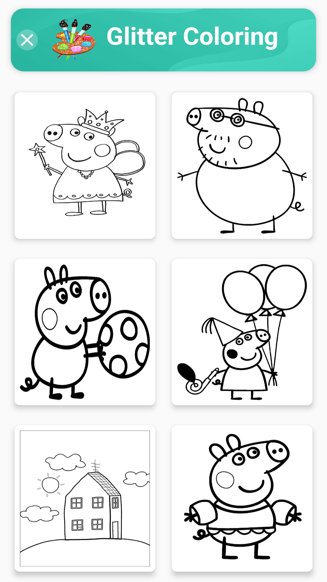 Glitter Coloring Book family Pig - App on the Amazon Appstore