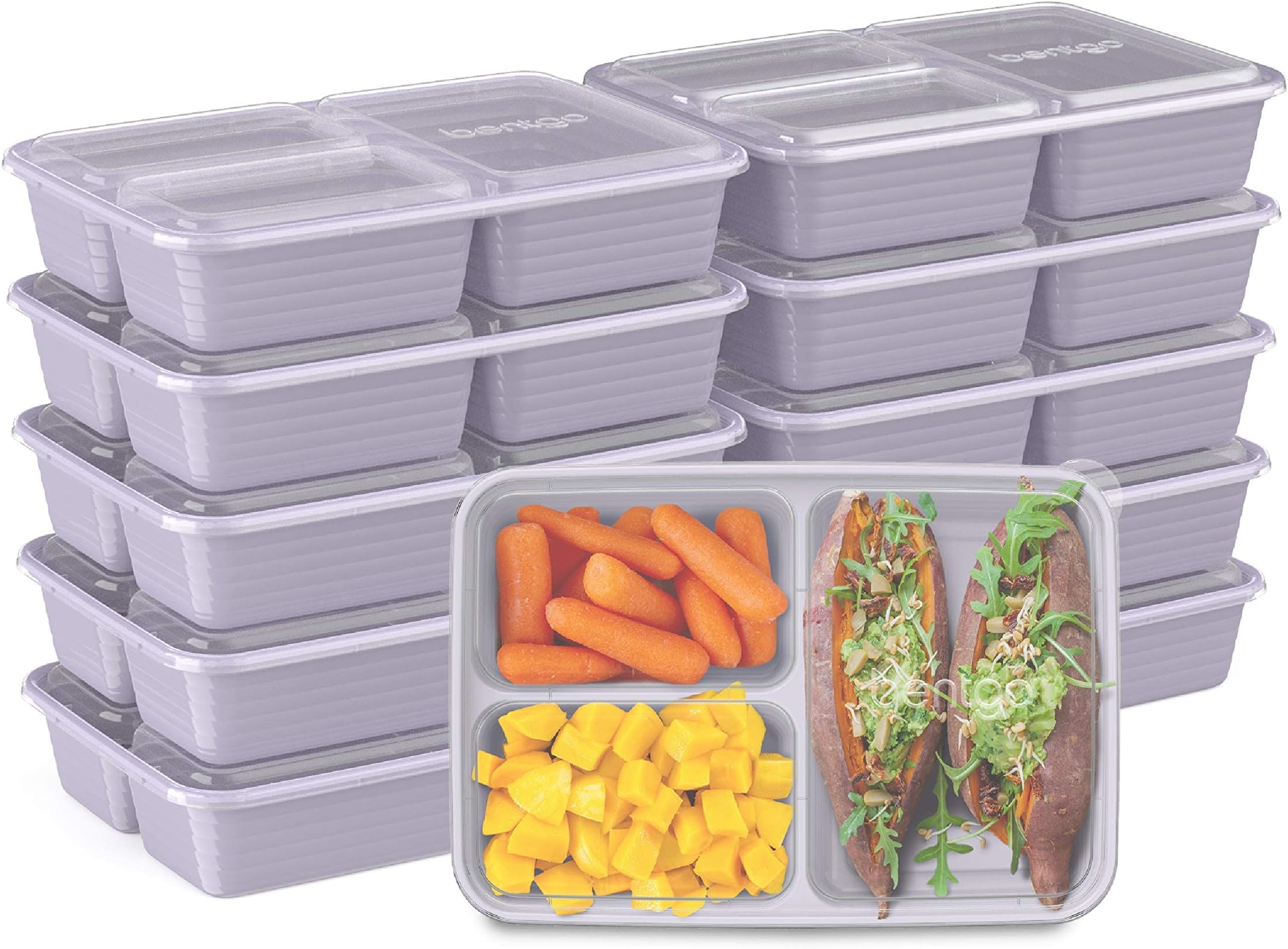 Amazon.com: Sistema 5-Piece Food Storage Containers with 3 Compartments ...