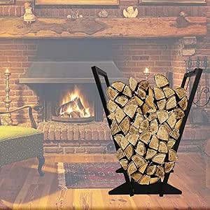 Amazon.com : WORDFUN Firewood Log Holder, Log Stand Stacker Holder ...