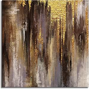 Amazon.com: Abstract Brown Wall Art Vintage Abstract Brown Canvas Wall ...