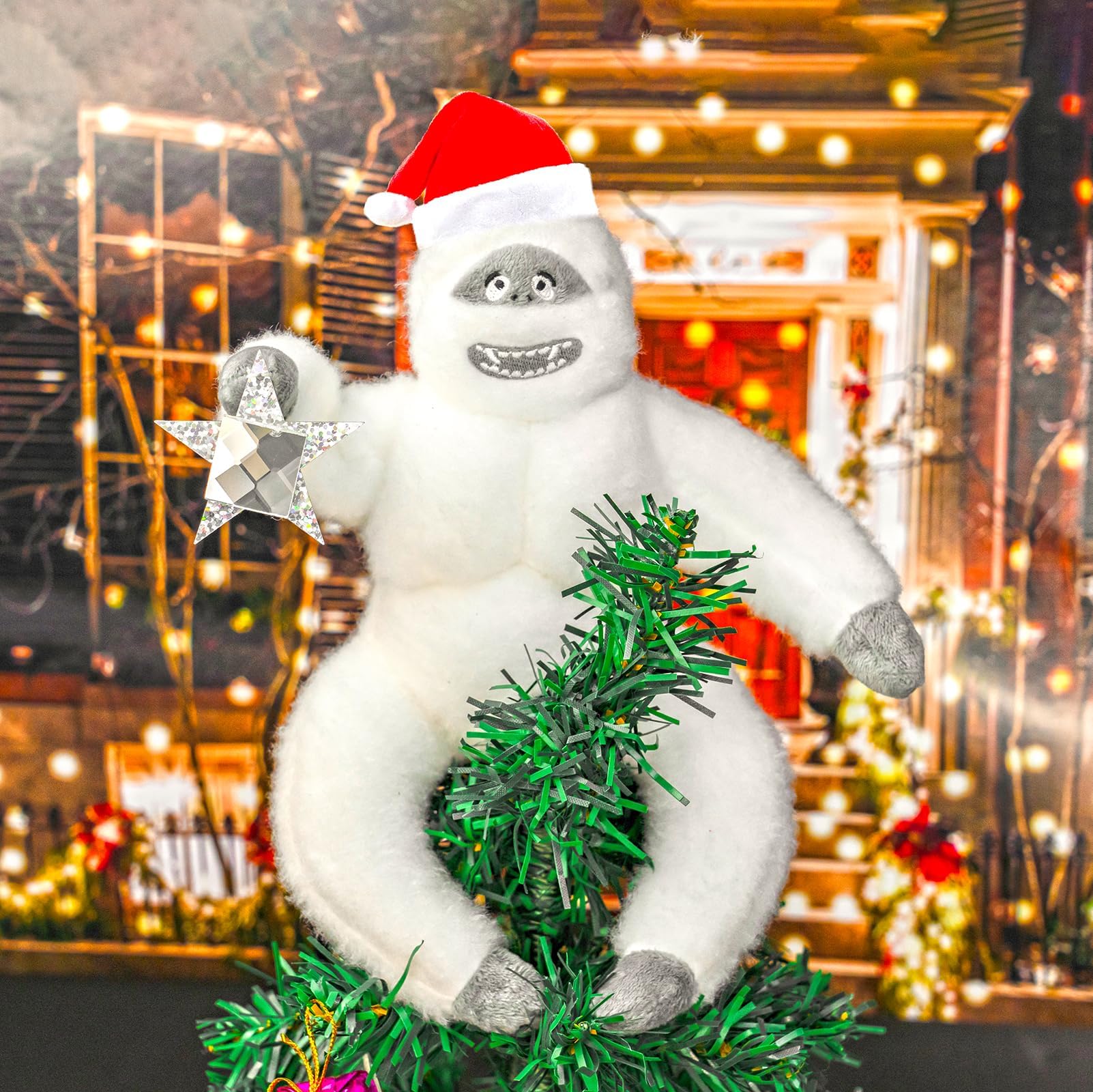 Amazon.com: Abominable Snowman Tree Topper, Pose-able Arms Funny Unique ...