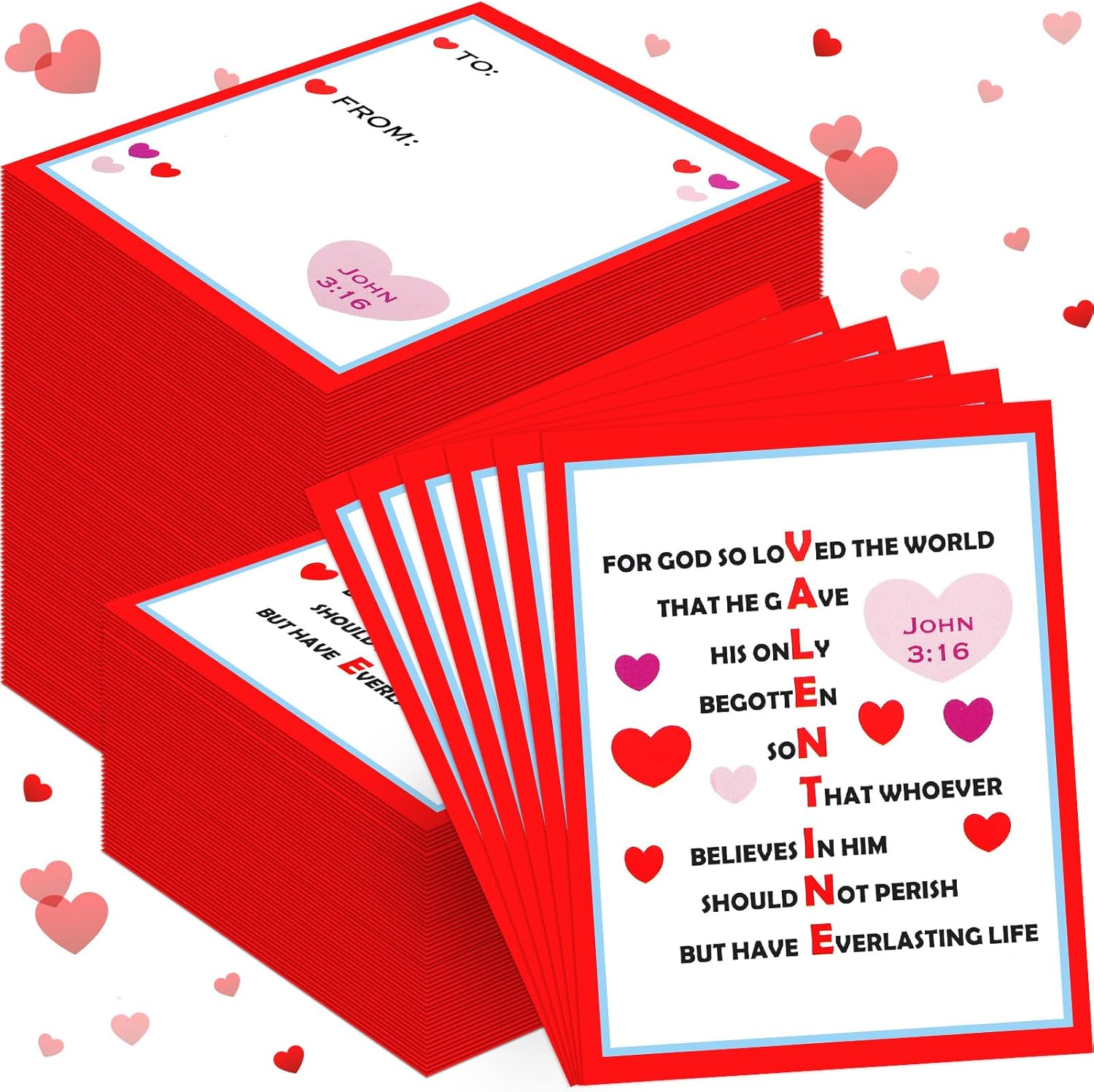 Amazon.com : Sayglossy 60 Pcs Religious Valentine's Day Cards Bulk 4.5 ...