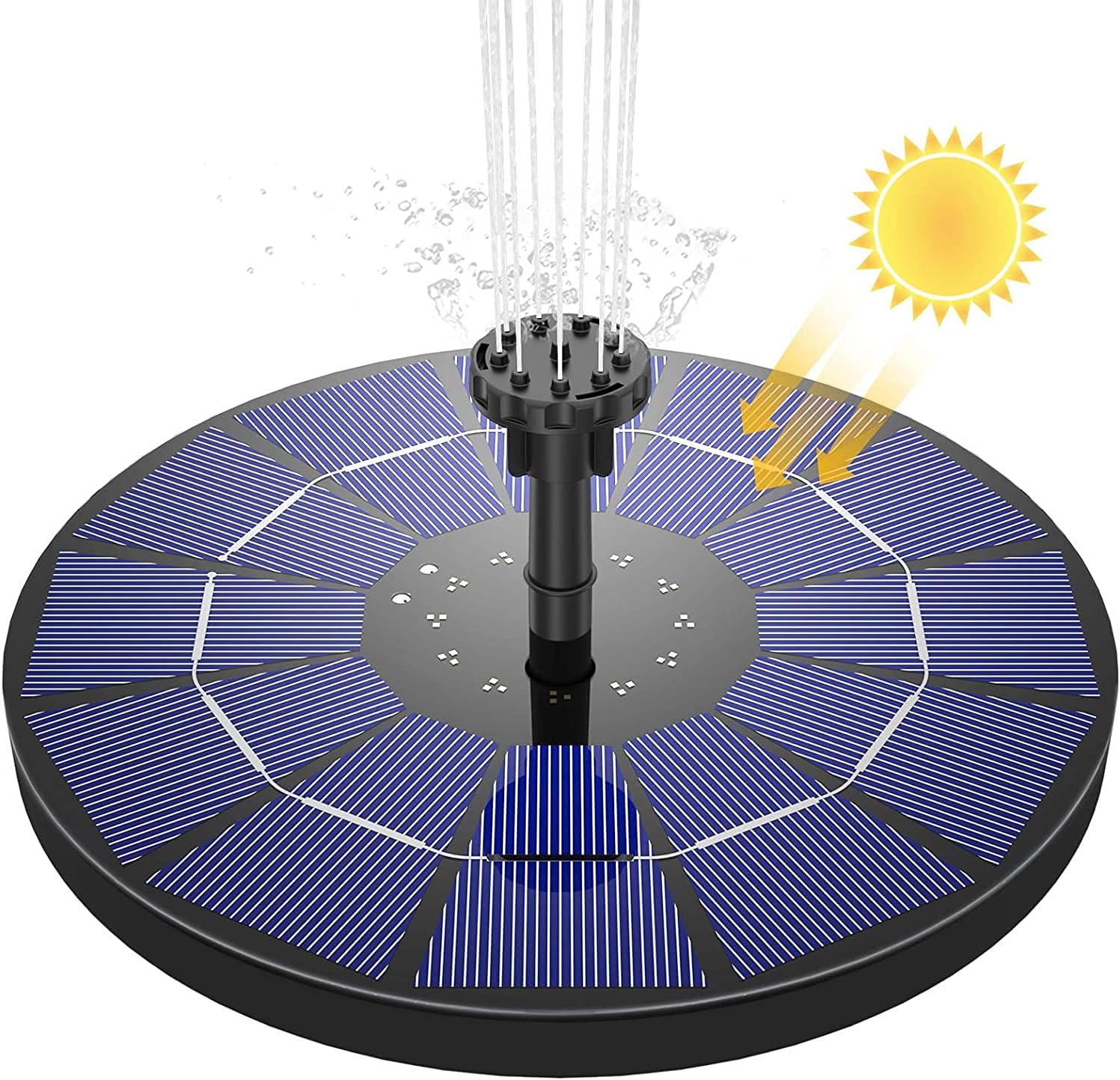 Skypearll Solar Panel Water Fountain, New Upgrade 1.8w Water Pump For ...