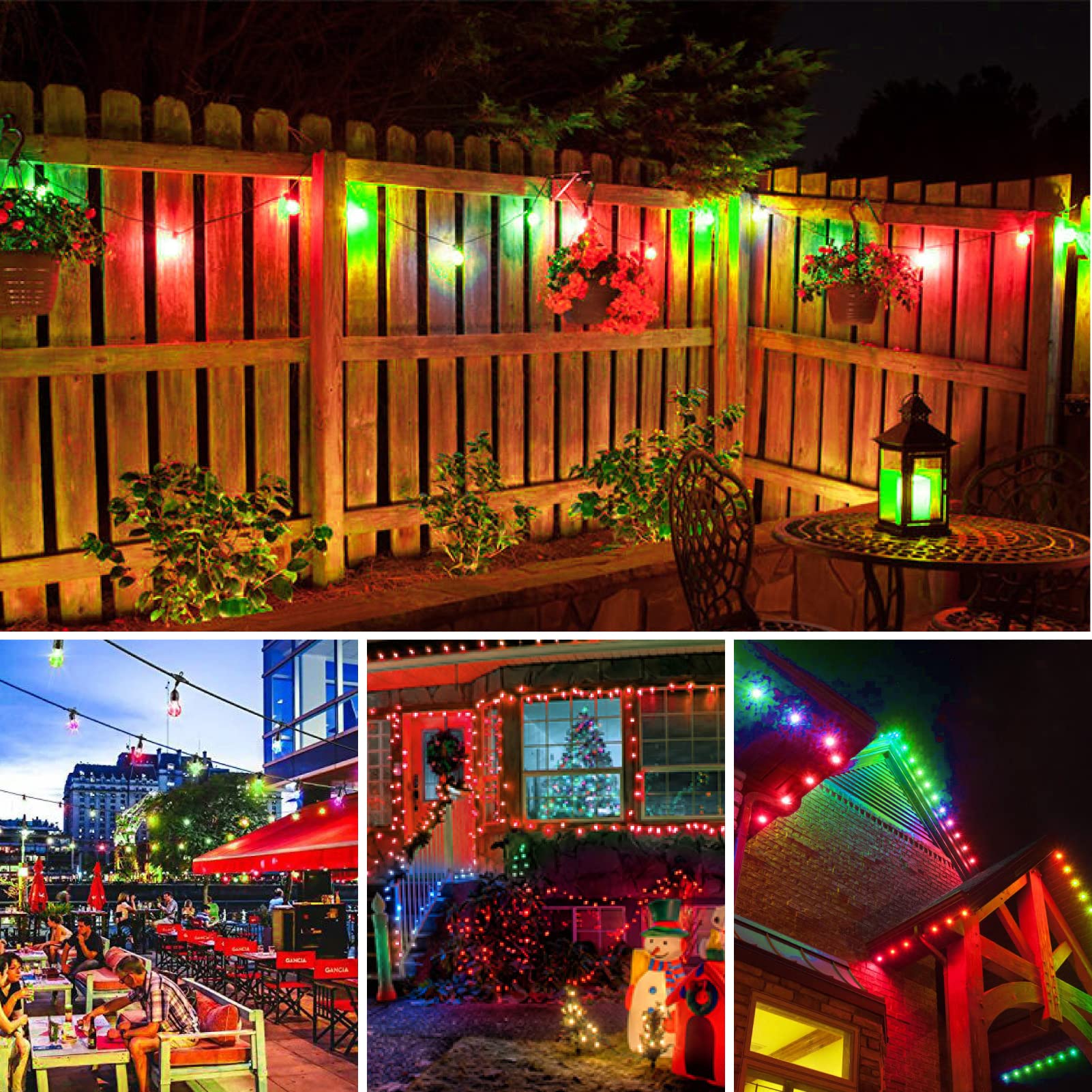 S14 Colored LED String Light Bulbs, 24Pack 1Watt Plastic Shatterproof ...