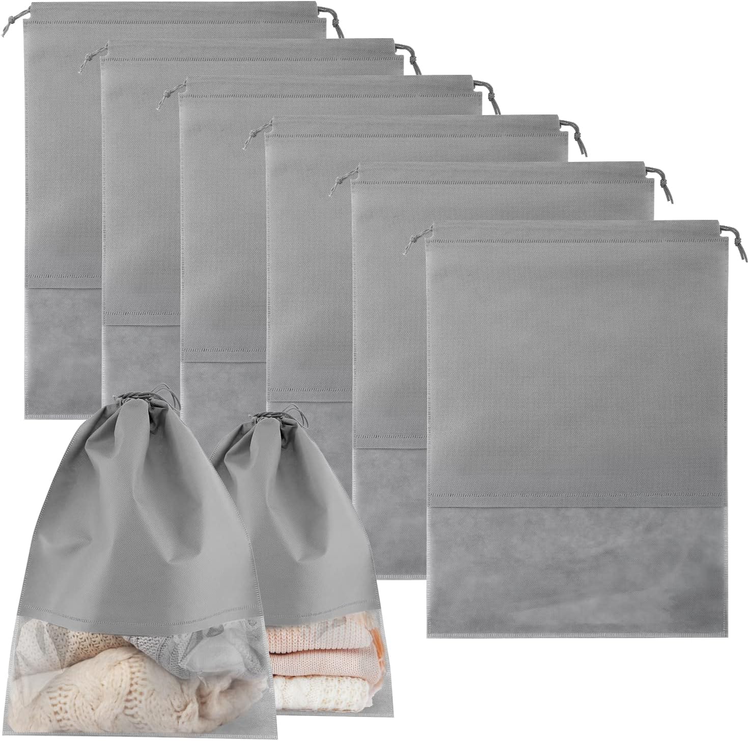 Grevosea 6 Pieces Shoe Bags for Travel, 36x27cm Portable Drawstring ...