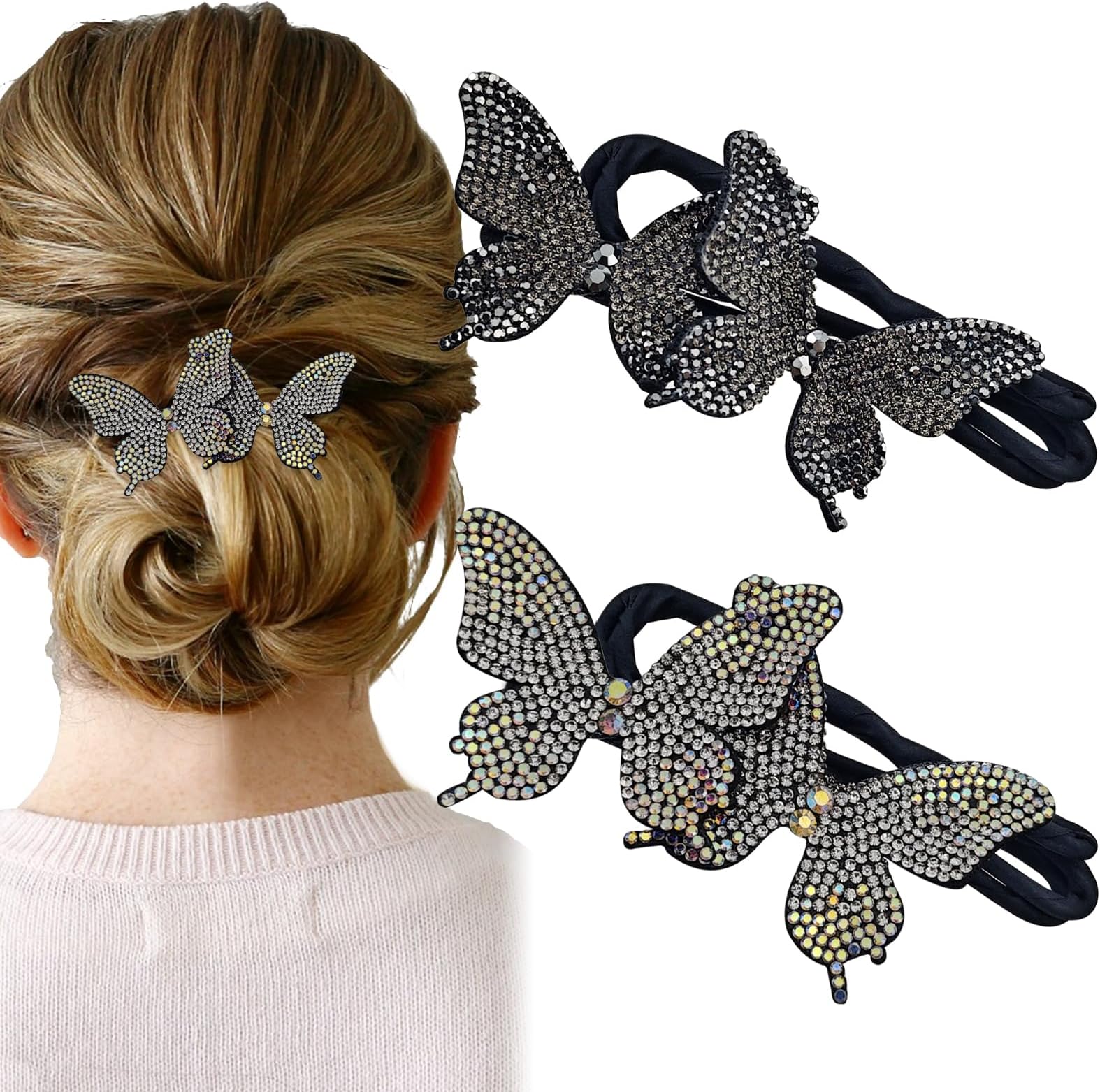 Amazon.com: OUGWA 3 Pieces Hair Accessory Set: Round Bun Maker, Crown ...