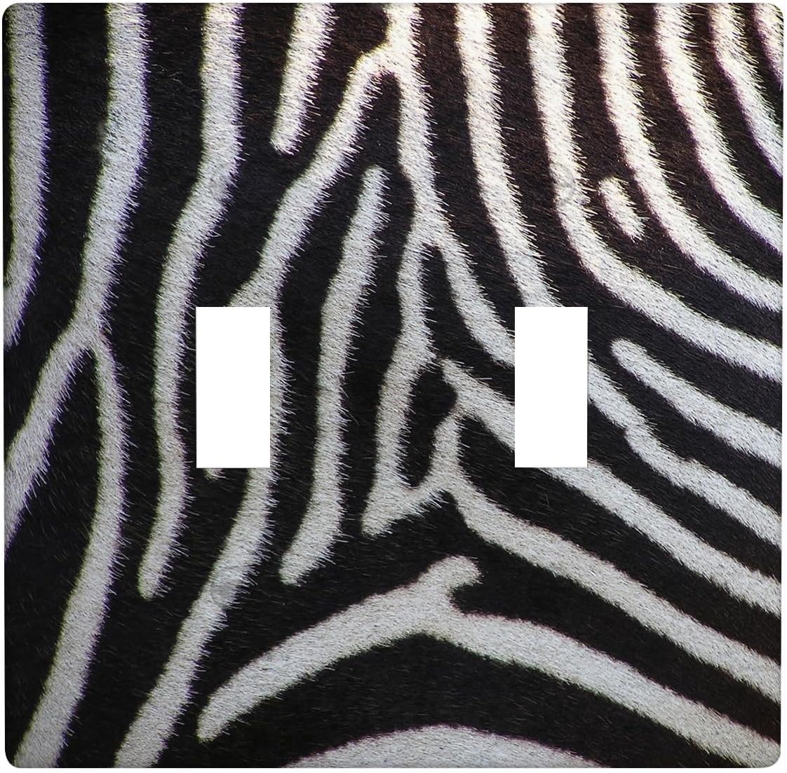 Zebra Print 2 Gang Light Switch Plate, Double Toggle Wall Plate Cover ...