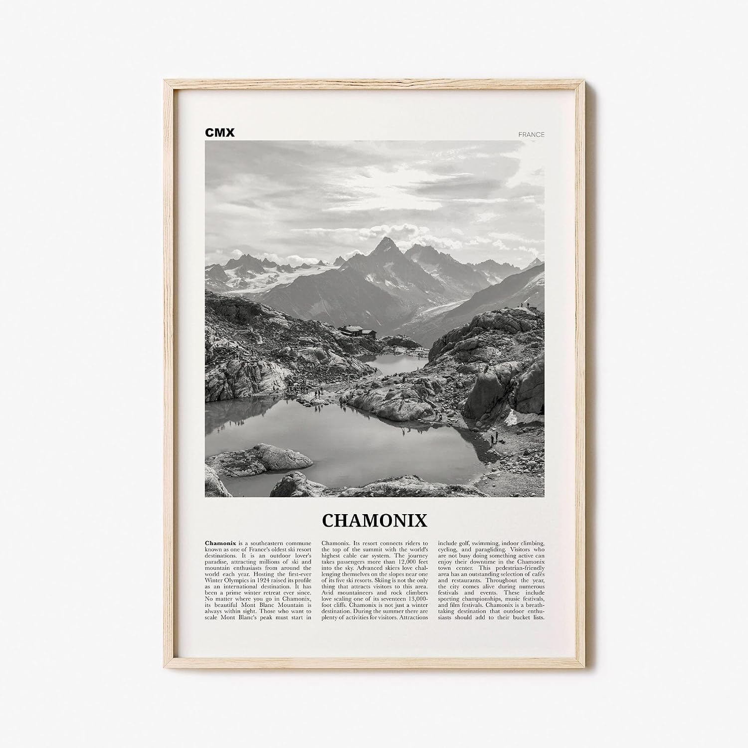 Amazon.com: Print Black And White, Chamonix Wall Art, Chamonix Poster ...