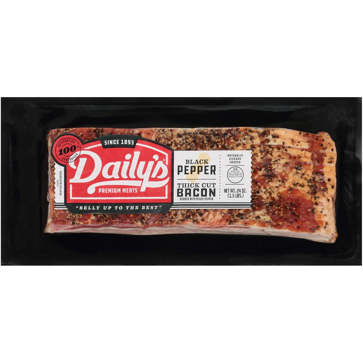 Amazon.com: Daily's Premium Meats Peppered Thick Cut Bacon, 1.5 lb ...