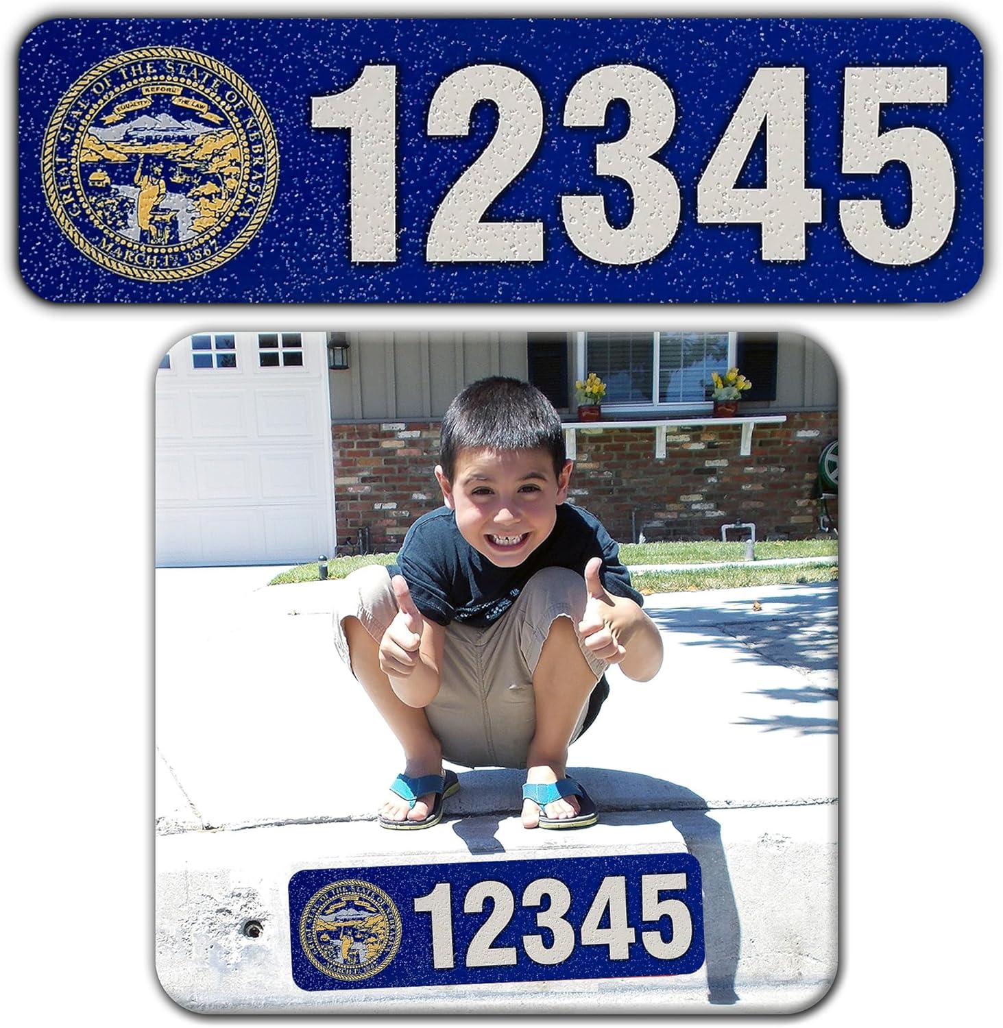 Amazon.com: Curb-N-Sign Curb Wrap Address Decal – Aluminum House Number ...