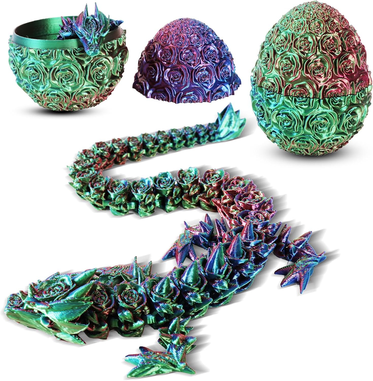 Amazon.com: 3D Printed Dragon in Egg Mystery Chinese Dragon Crystal ...