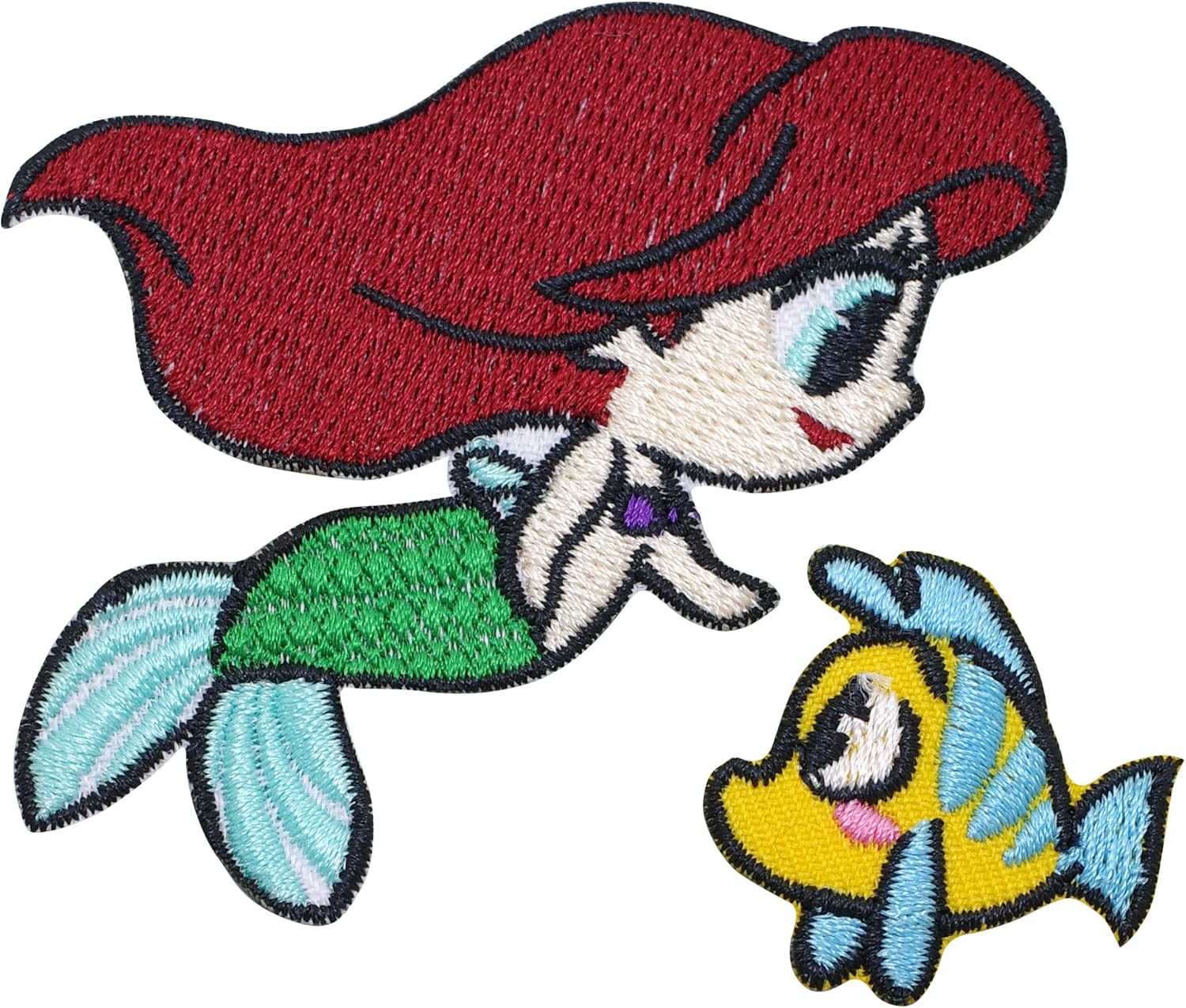 Amazon.com: pipomama Ariel and Fish Iron On Patches for Clothing Iron ...