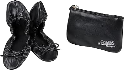 Amazon.com | Sidekicks Small Black Foldable Ballet Flat Shoes w ...