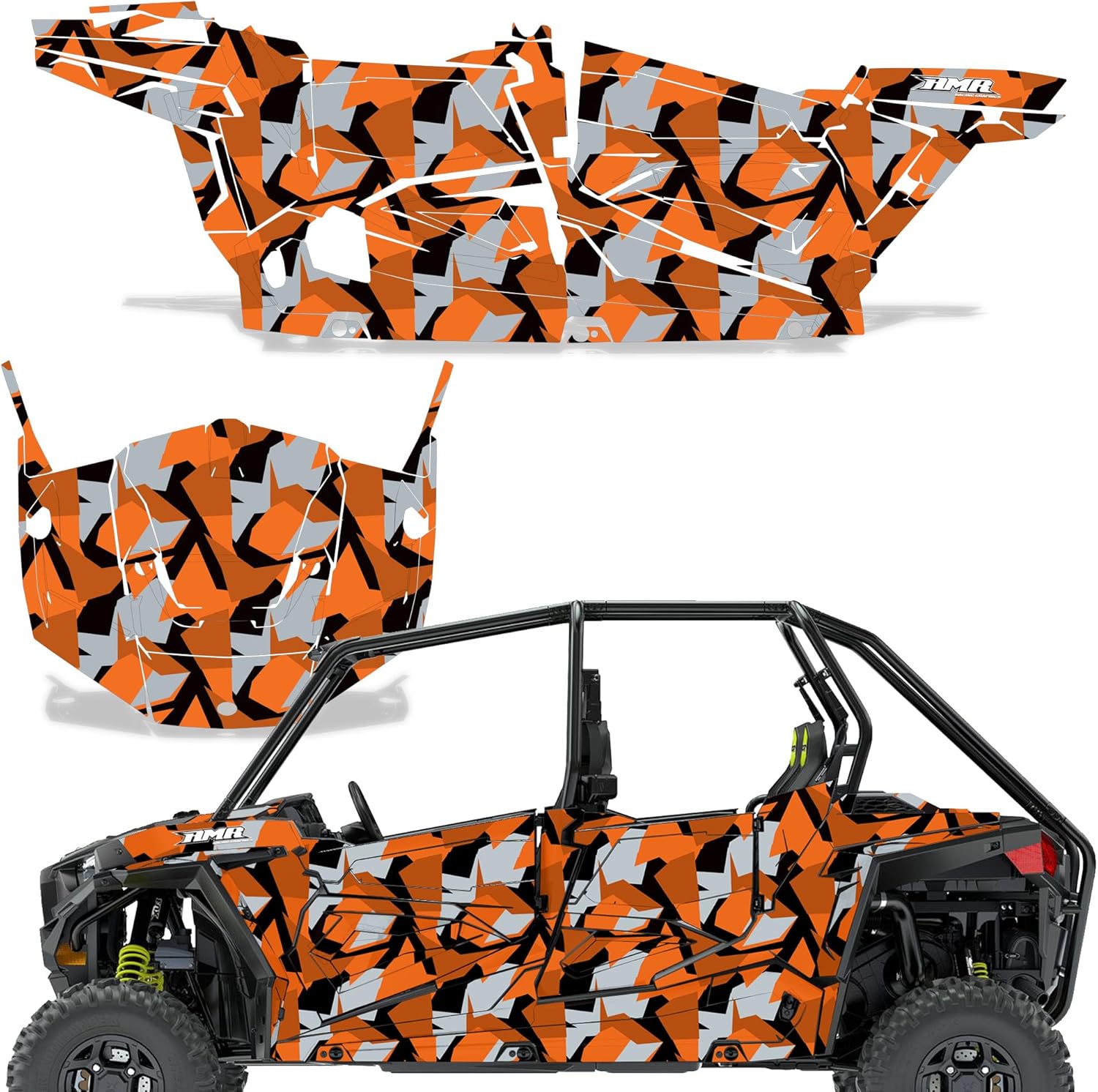 Amazon.com: AMR Racing UTV Graphics Kit: SXS Stickers for Polaris RZR ...