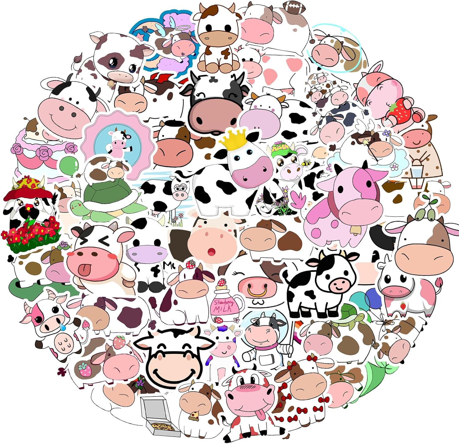 Amazon.com: 50 PCS Cow Stickers for Water Bottles, Waterproof Cow Print ...