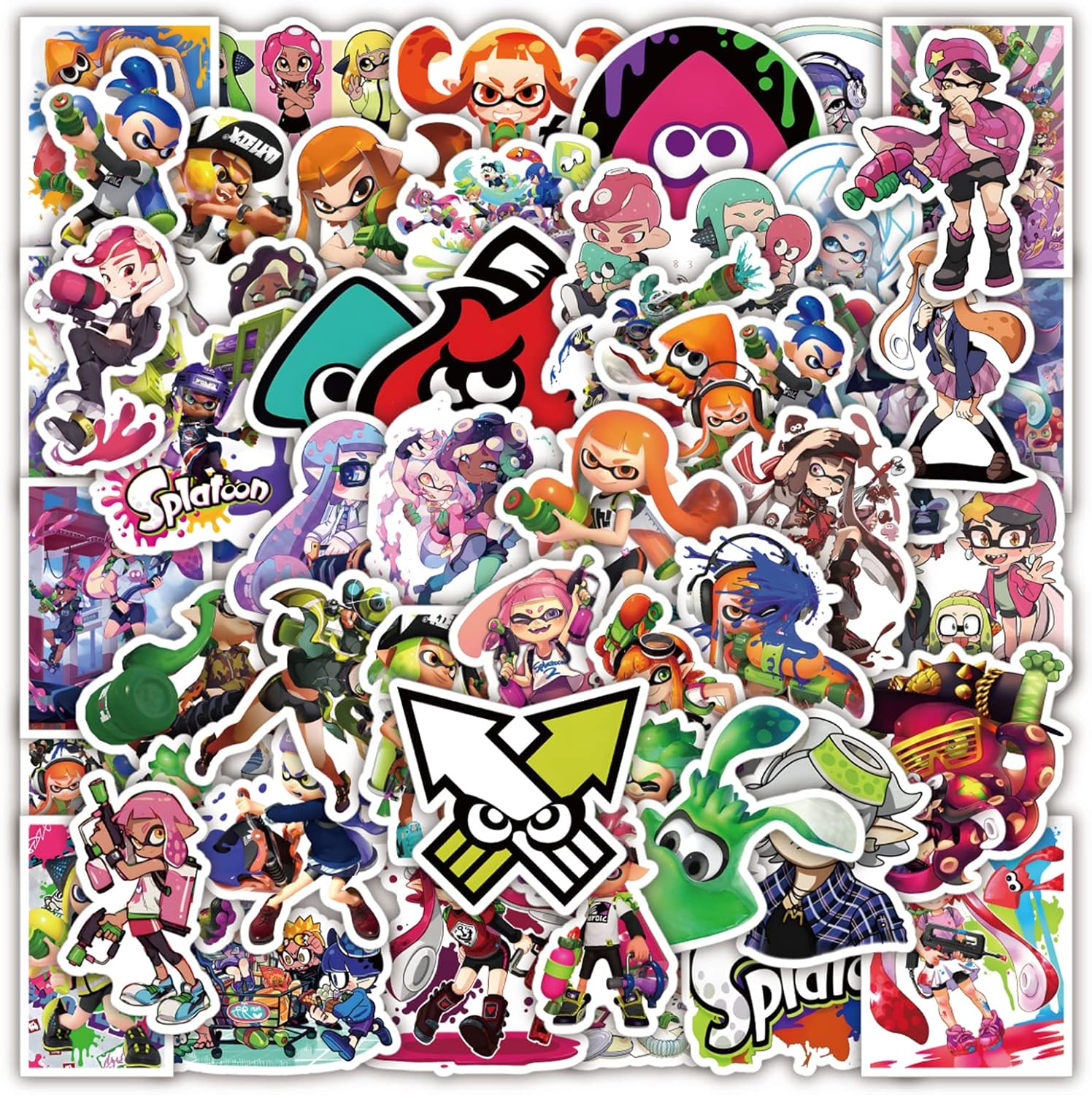 jixiejumo Splatoon Stickers 50 Pcs, Game Vinyl Decal Merch, Waterproof ...