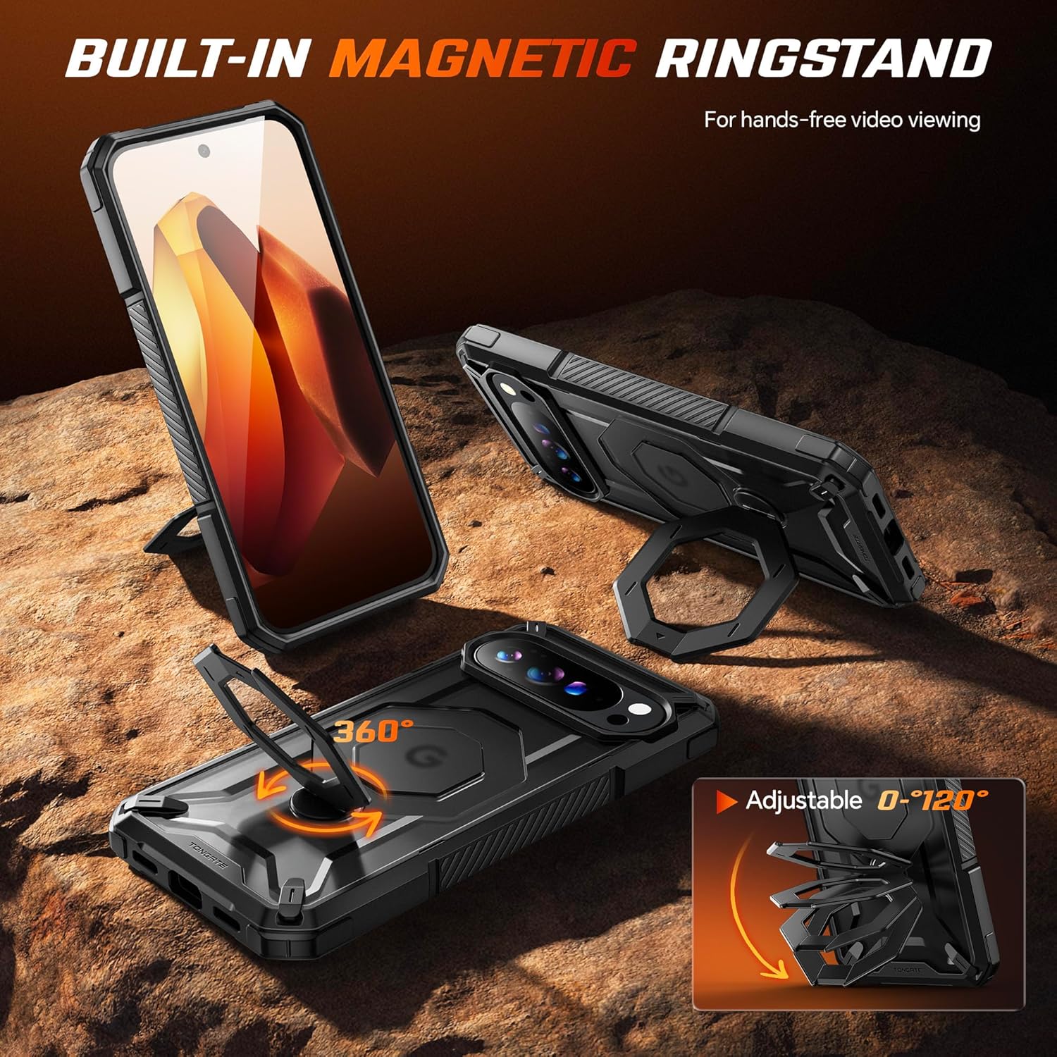 คู่มือการใช้งานเคส TONGATE สำหรับ Pixel 10 Pro XL พร้อมขาตั้งแม่เหล็ก ...