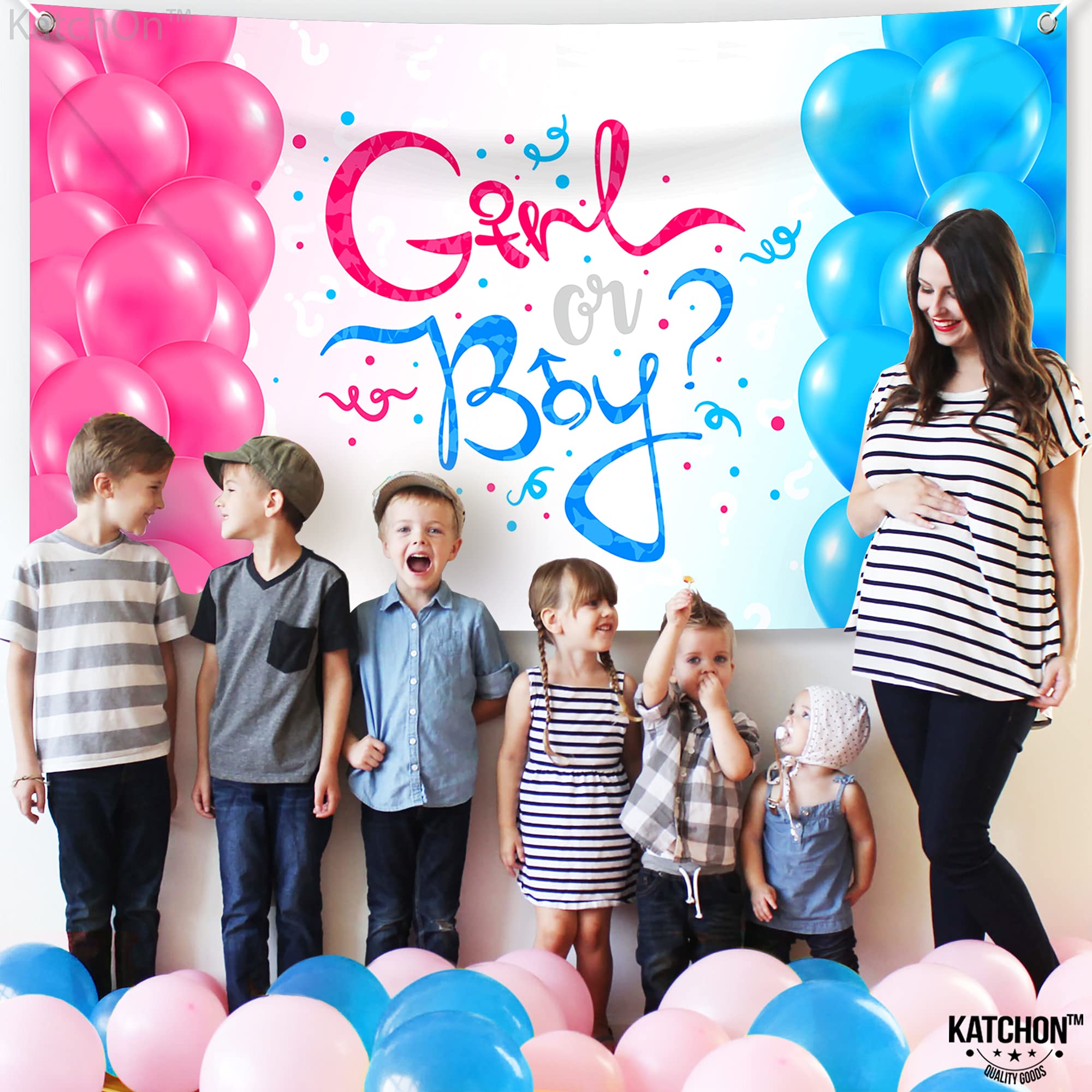Gender Reveal Banner Boy or Girl - Large, 72x 40 Inch | Blue and Pink ...