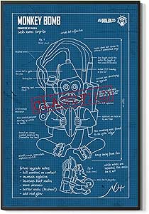 Amazon.com: Monkey Bomb Patent Call Zombies Duty Blueprints Weapon Cod ...