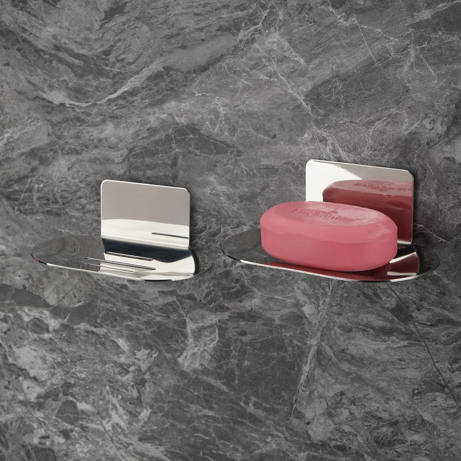 Amazon.com: 2 Pack Soap Dish for Shower, 3 Slot Self-Adhesive Soap ...